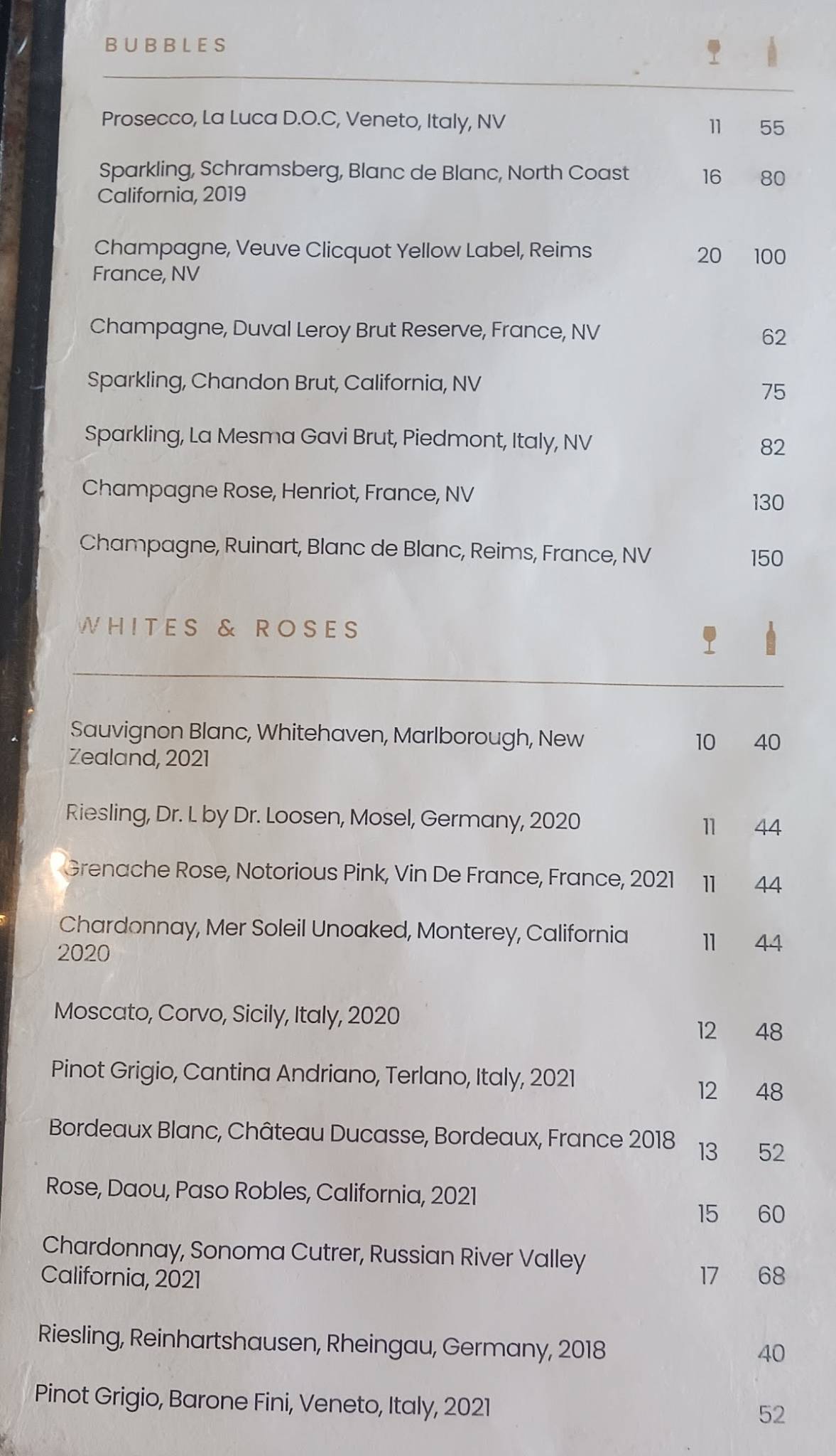 Menu at Echo & Rig steakhouse, Las Vegas