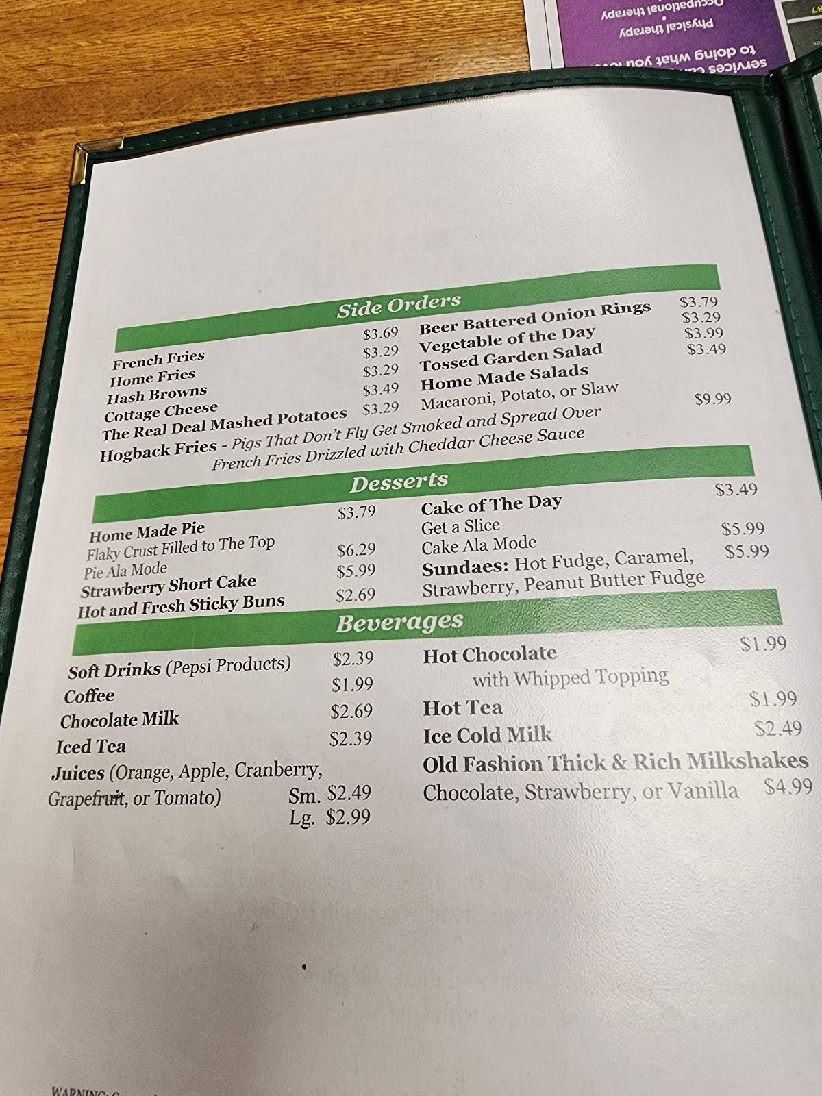 Menu at Eddie's Restaurant, Mansfield, US-15
