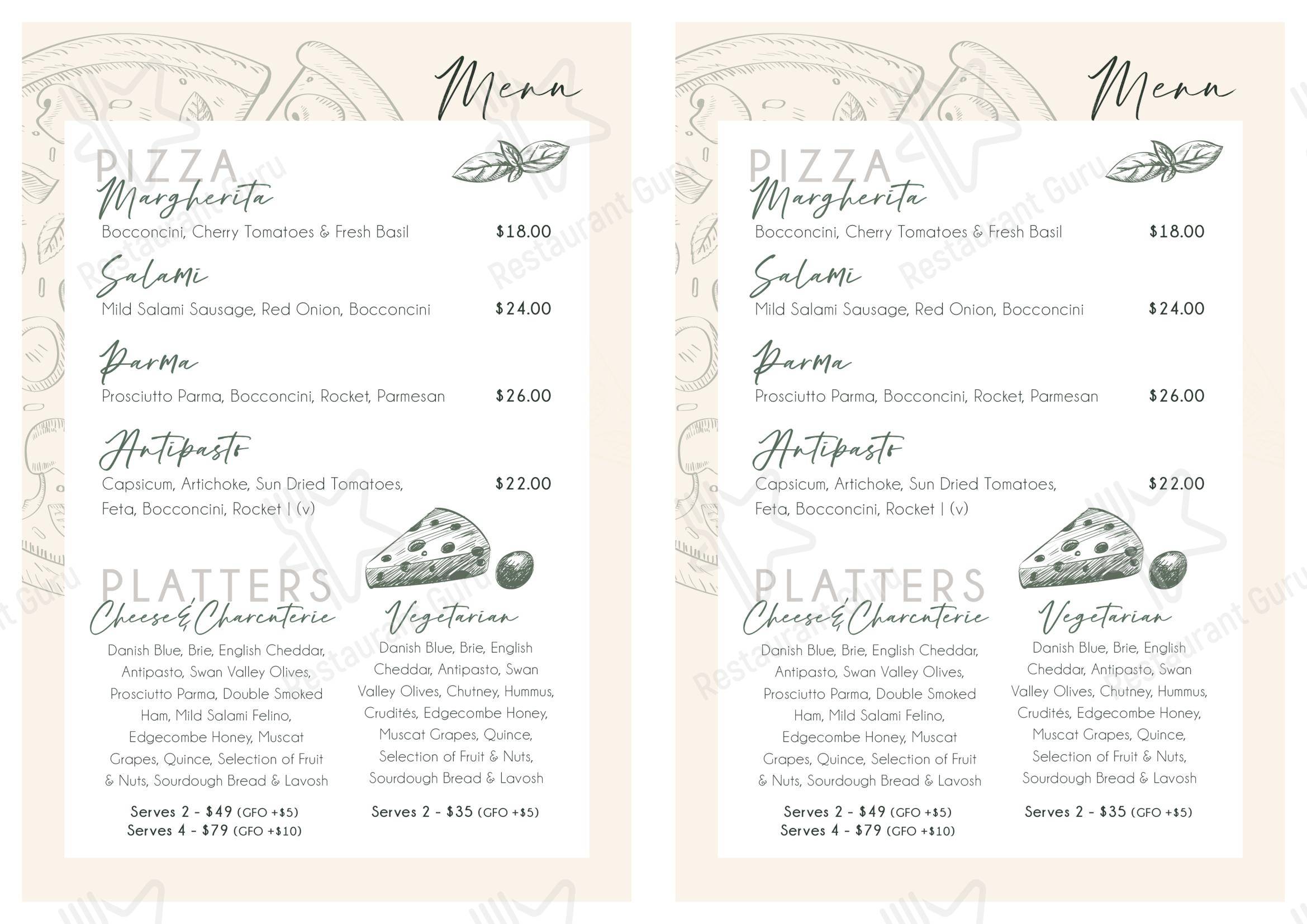 Menu at Edgecombe Brothers restaurant, Henley Brook, Gnangara Rd