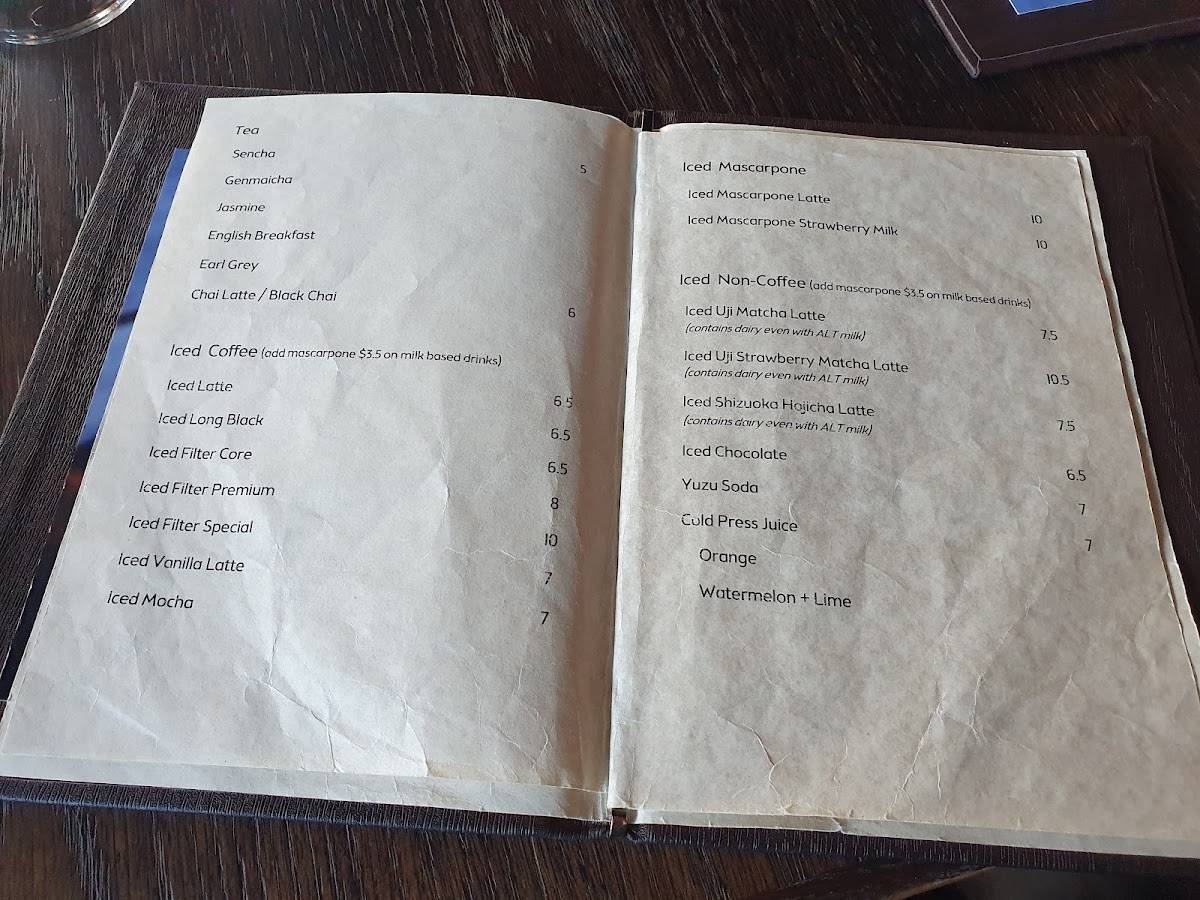 Menu at Edition Roasters cafe, Haymarket, 60 Darling Dr