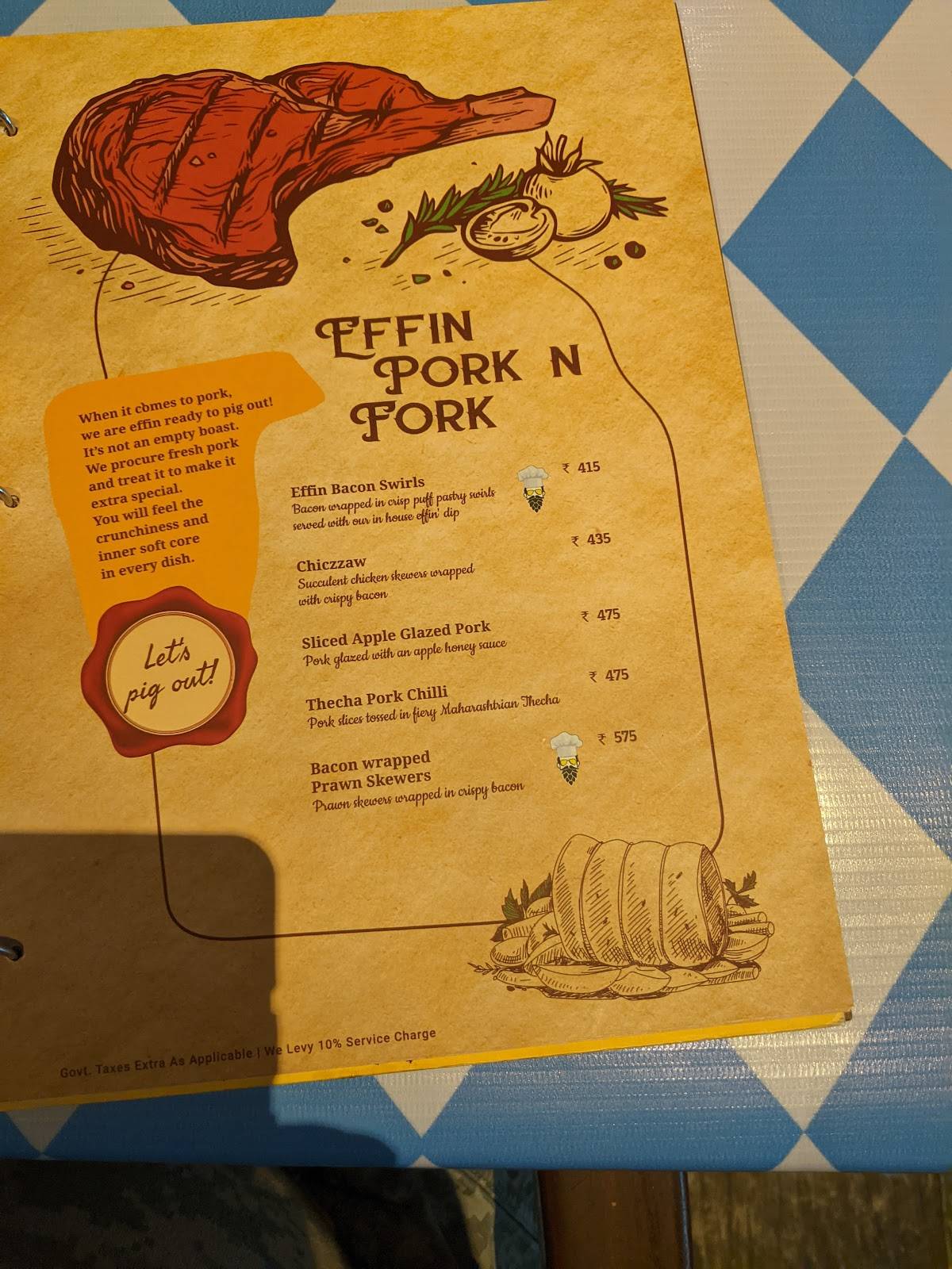 Menu at Effingut Pune (Koregaon Park), Pune, Serene Bay