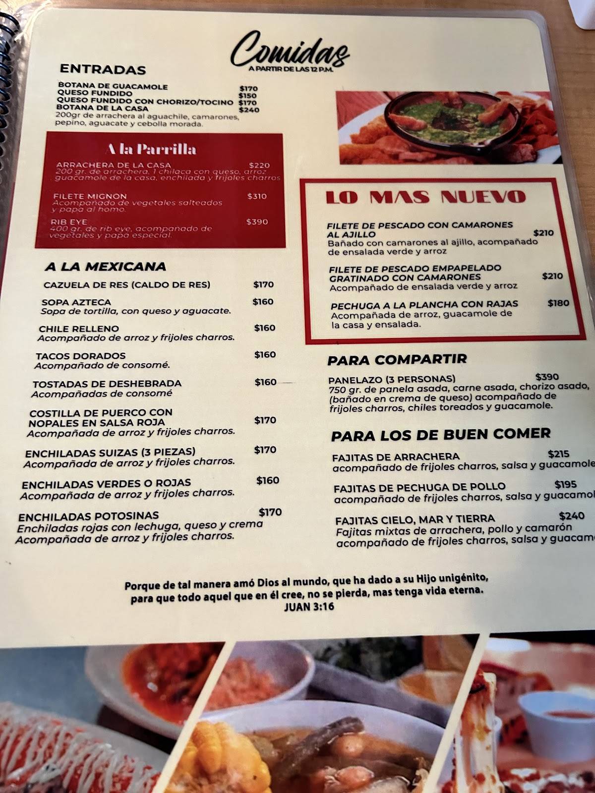 Carta del restaurante El Antojo Otay, Tijuana