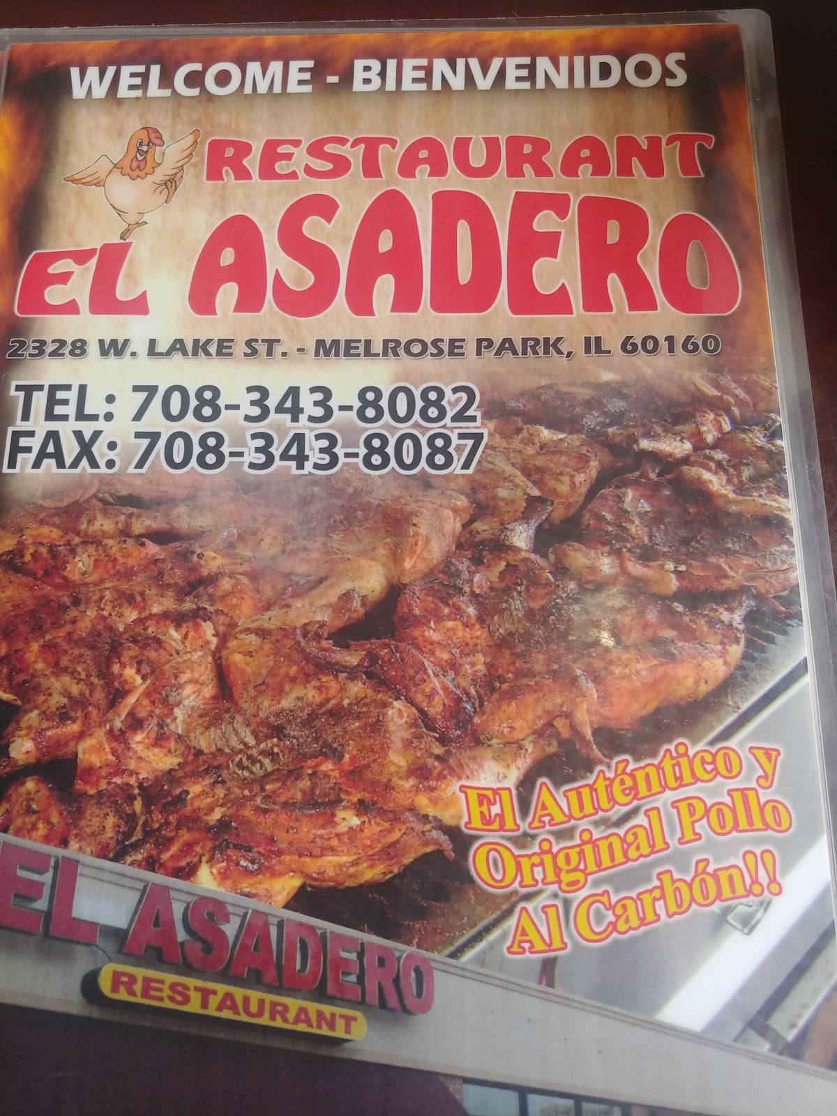 Menu at El Asadero restaurant, Melrose Park