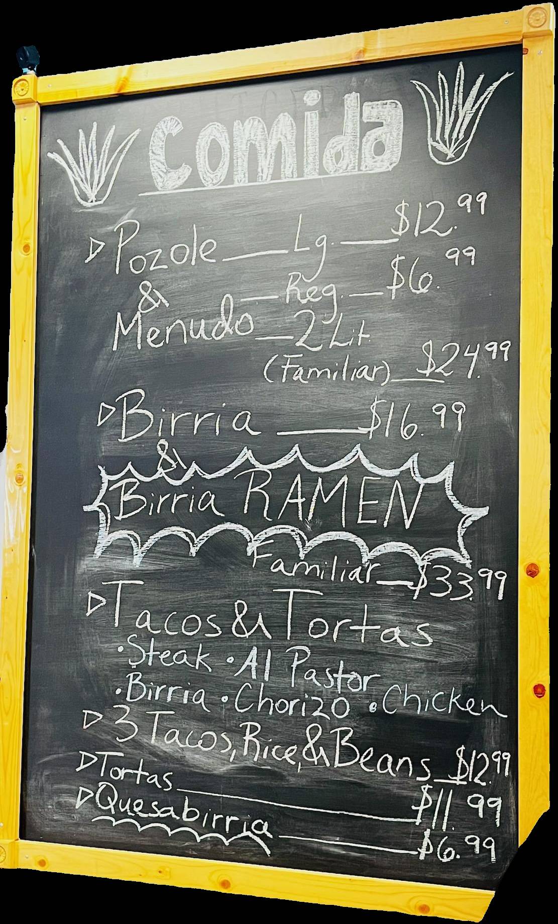 Menu at El Azul Mexican Market, North Liberty