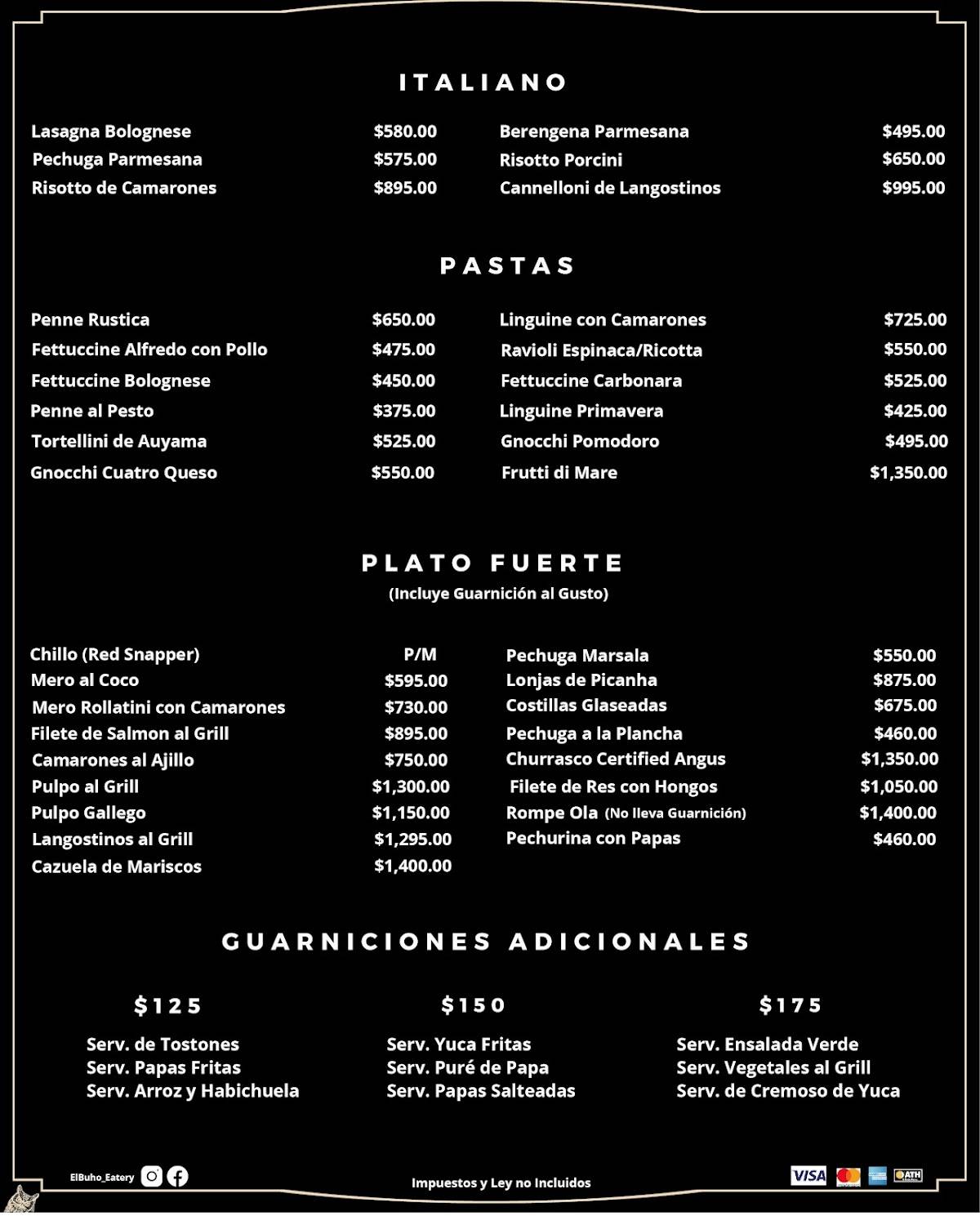 Carta de Café El Buho, Santo Domingo
