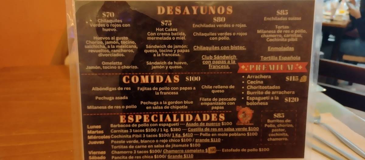 Carta del restaurante El Burrito Feliz, Ciudad del México, Calz Legaria 793