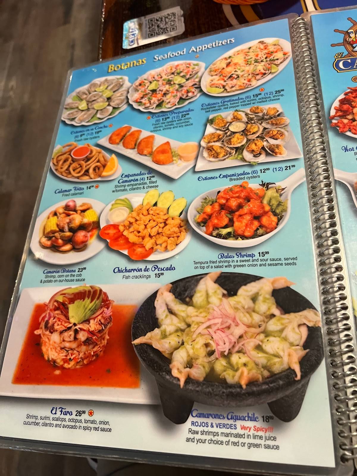 Menu at El Capitan restaurant, Hobart