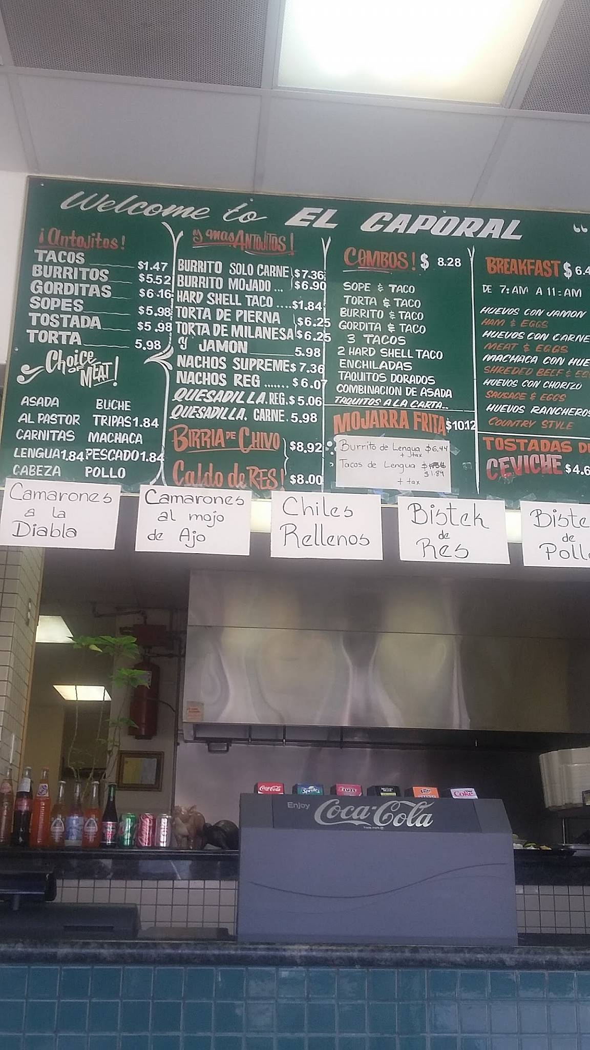 Menu at El Caporal #1 restaurant, San Fernando, Foothill Blvd
