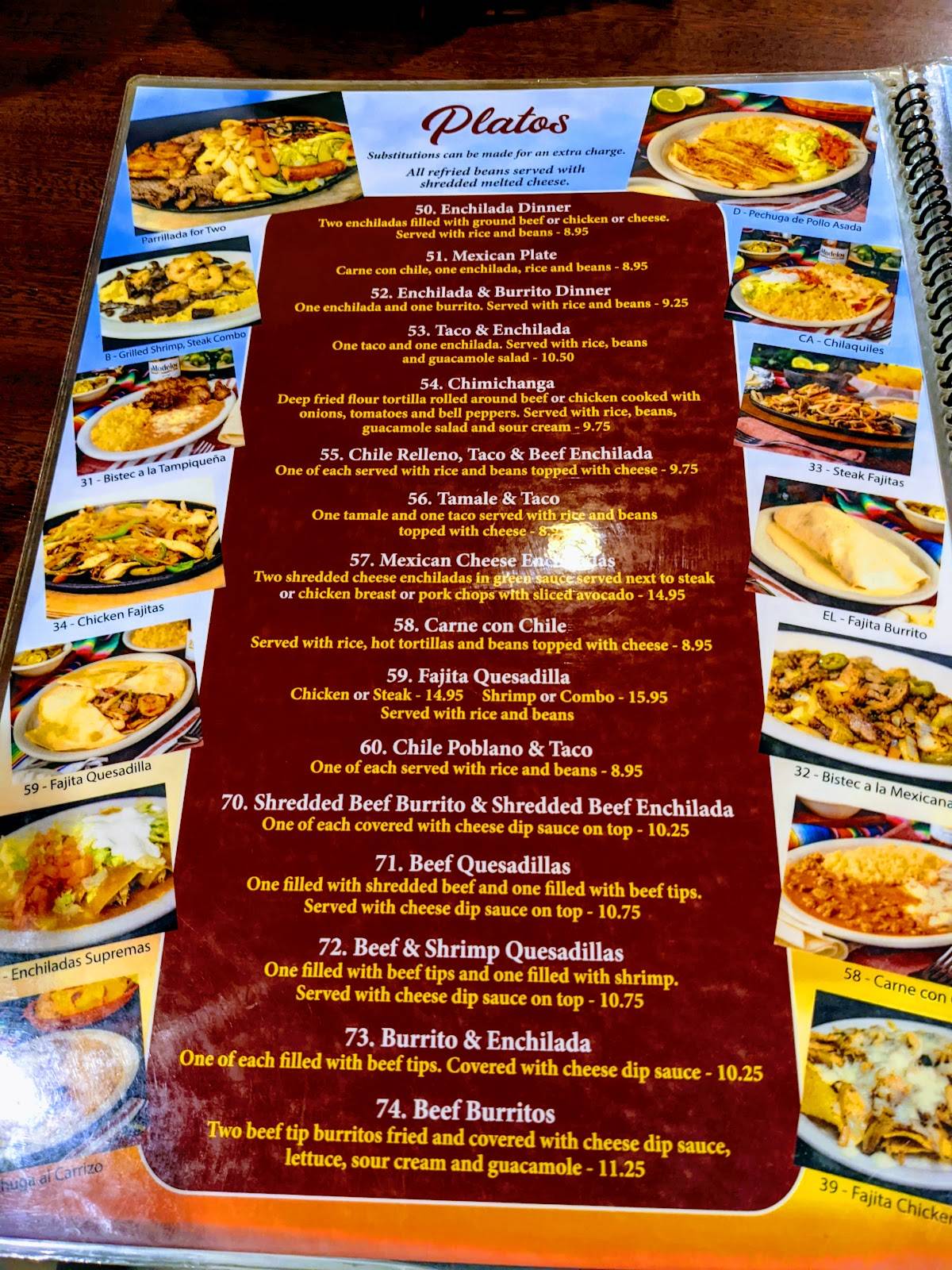 Menu at El Carrizo 3721 Macon RD LLC restaurant, Columbus, Macon Rd