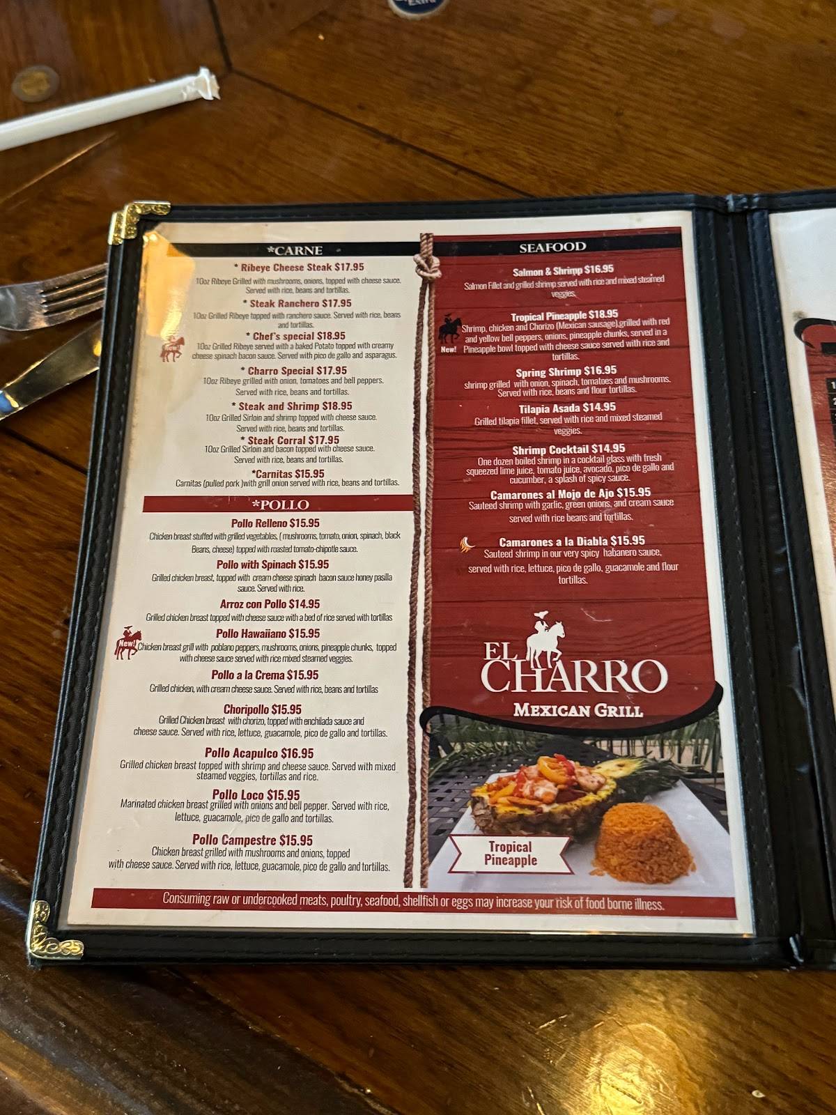 Menu at El Charro Mexican Grill Waunakee restaurant, Waunakee