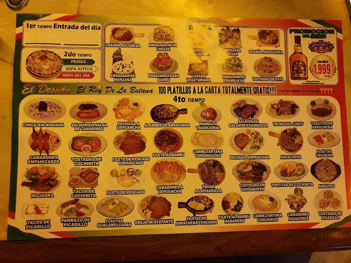 Carta del pub y bar El Desván Montevideo, Ciudad López Mateos, Nte. 25-A 73