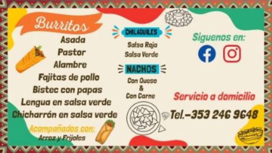 Menu at El Donkey burritos & chilaquiles restaurant, Sahuayo
