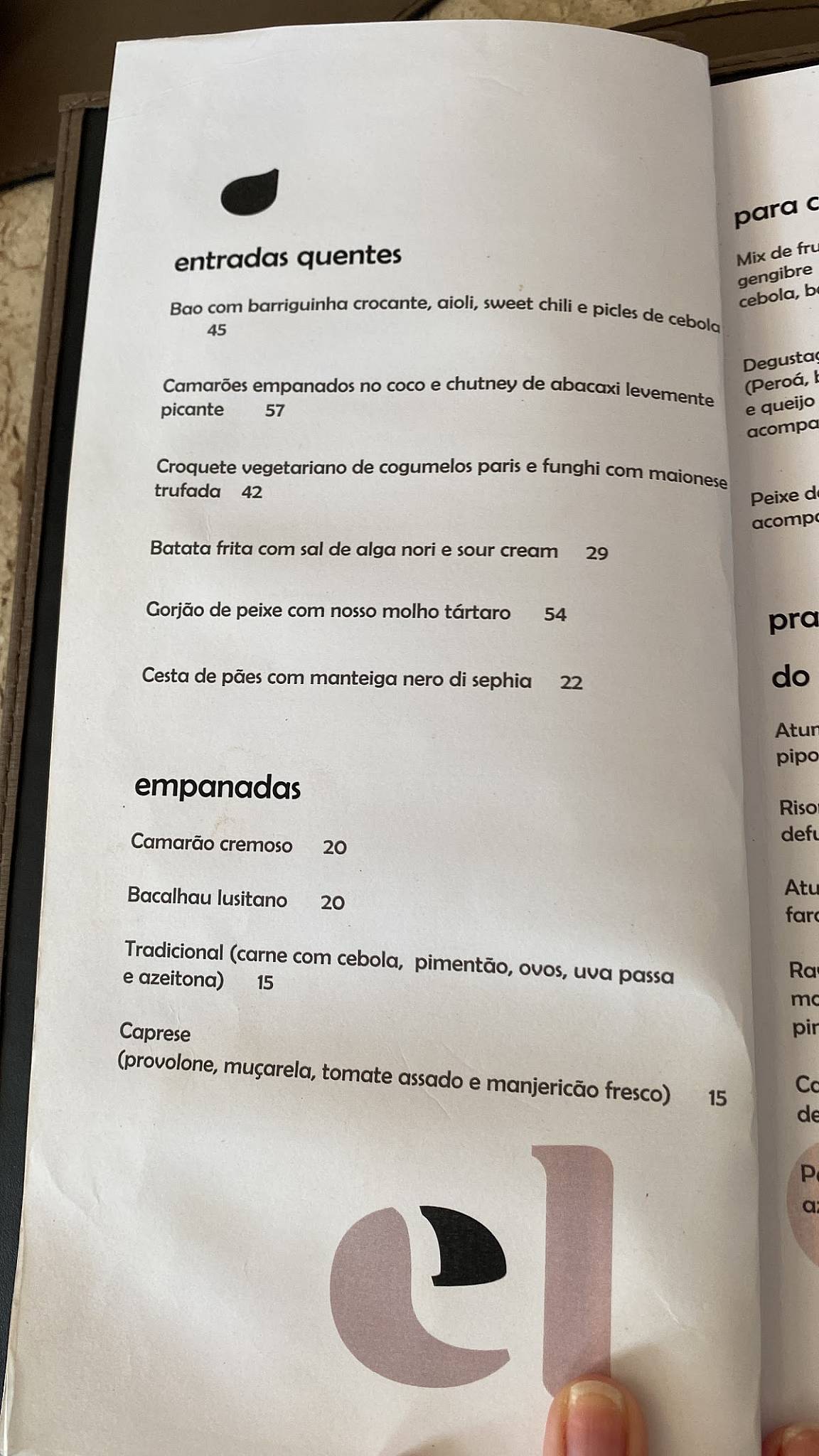 Carta del restaurante El Gitano, Vitoria, Av. José Miranda Machado
