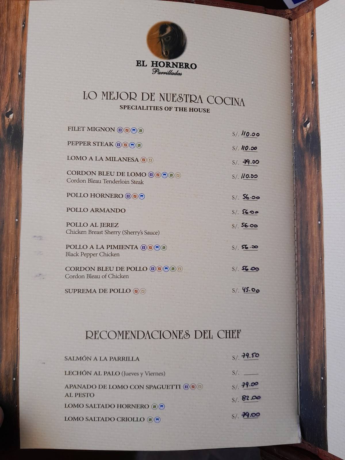 Carta de barbacoa El Hornero, Lima, Av. Dos de Mayo 758