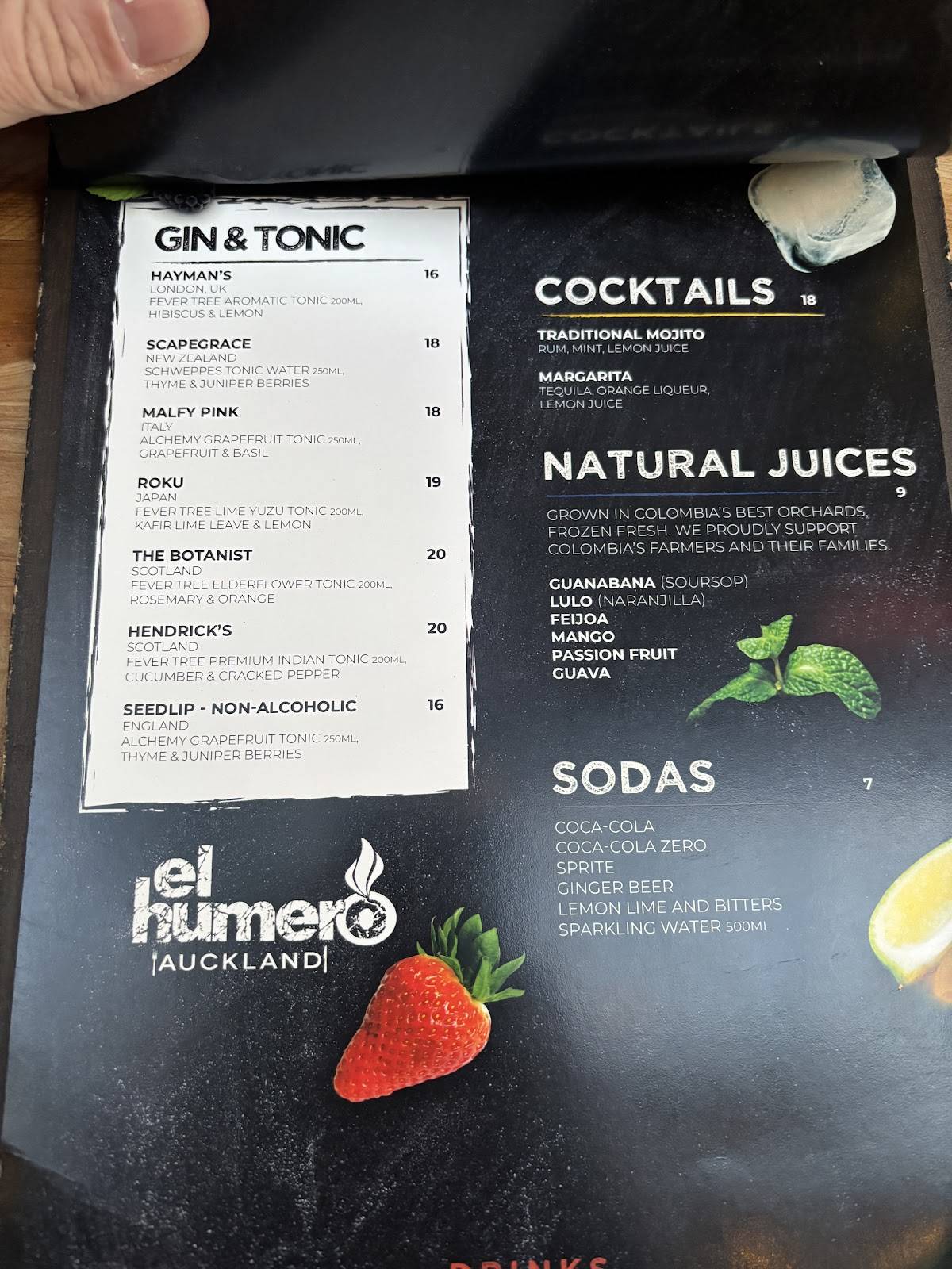 Carta de barbacoa El Humero, Auckland