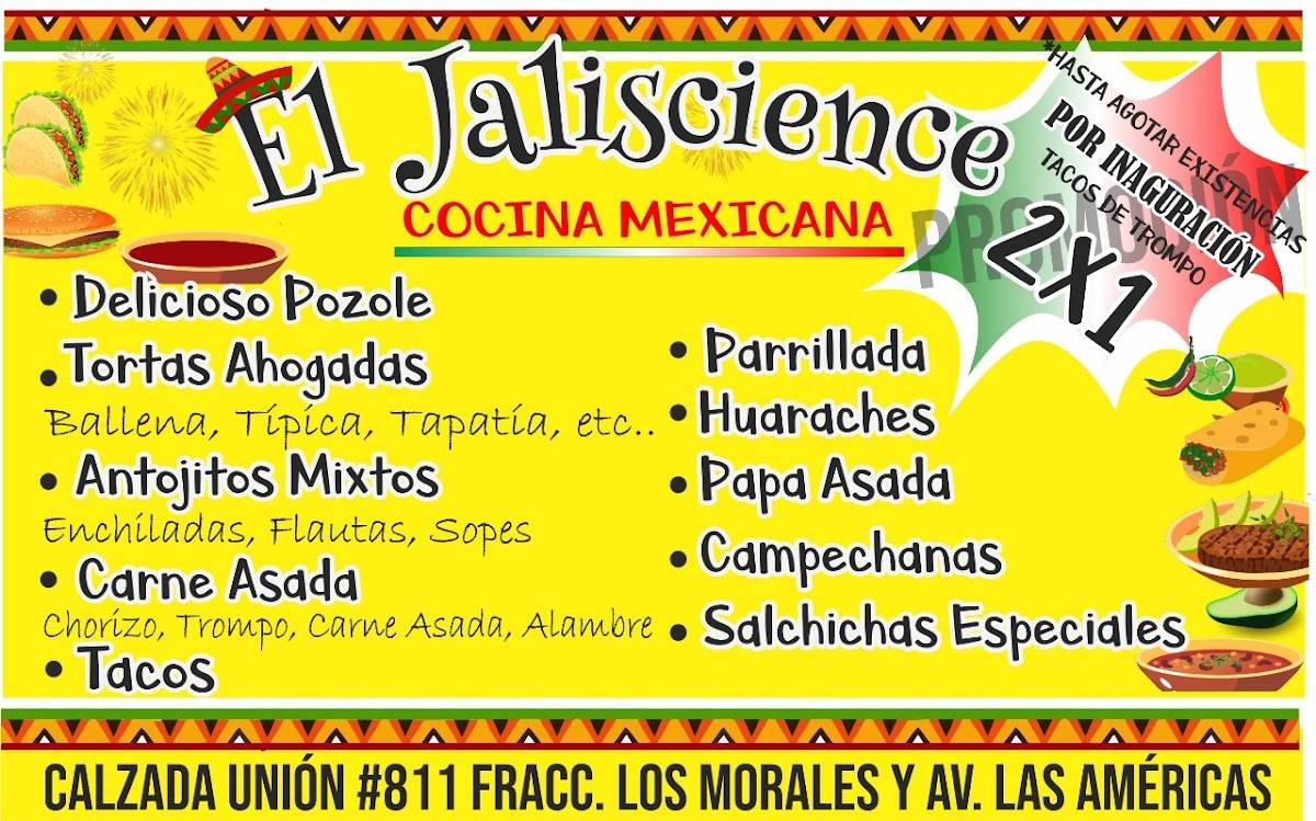 Menu at El Jalisciense "Cocina Mexicana" restaurant, San Nicolás de los ...