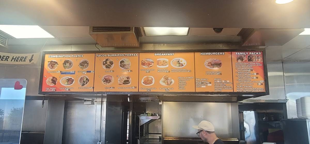 Menu at El Macho Pollo restaurant, Pomona