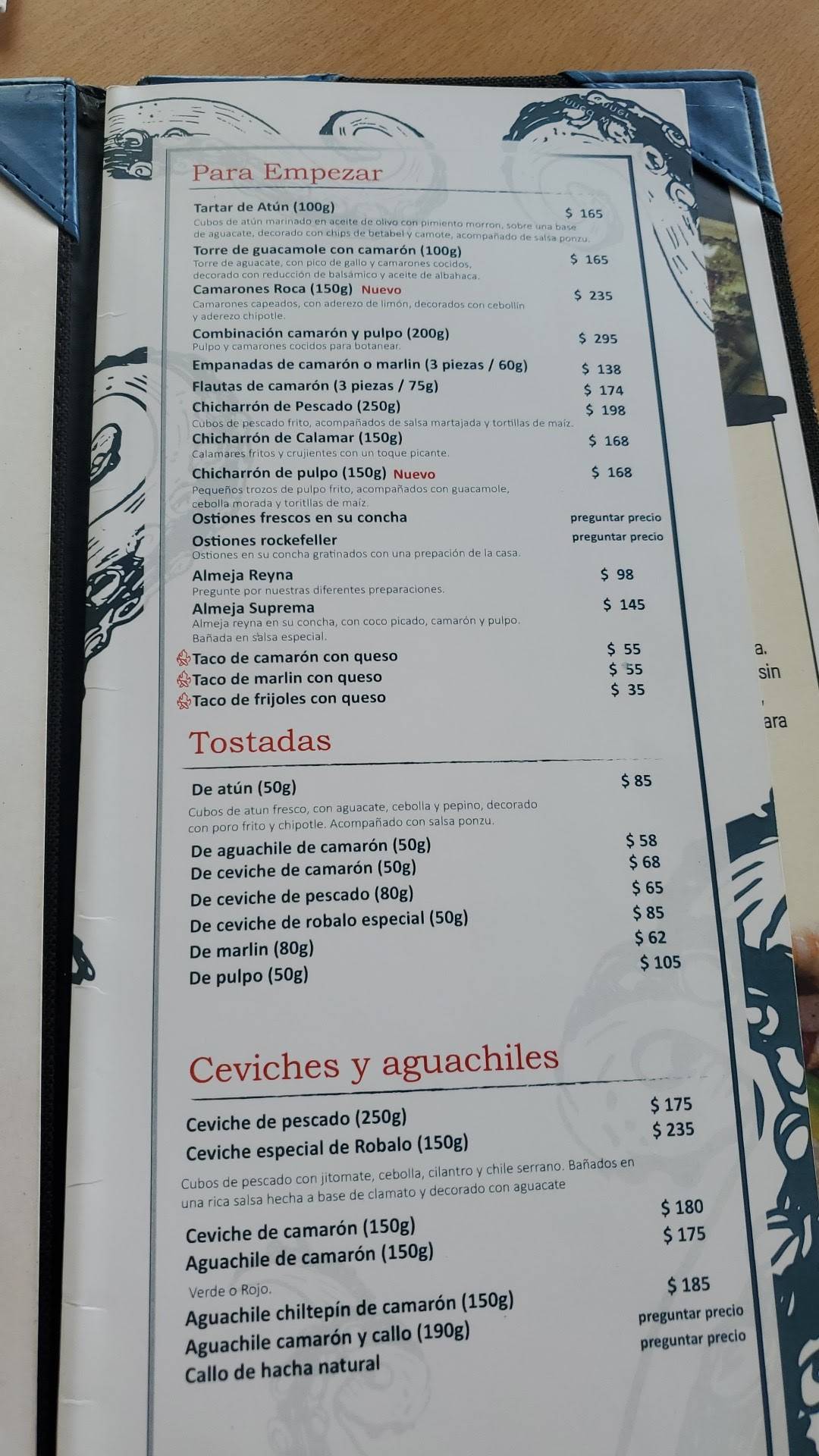 Carta del restaurante El Pargo Bugambilias, Zapopan, Av. Adolfo López ...