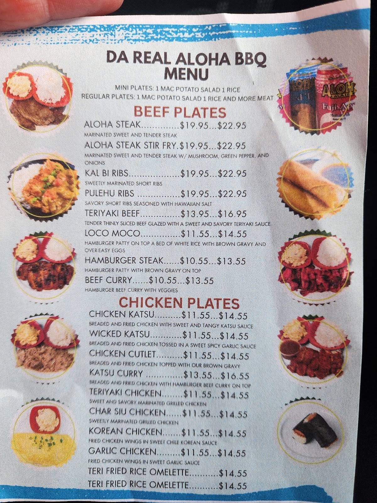 Menu at Da Real Aloha BBQ, El Paso, Montwood Dr Ste 109