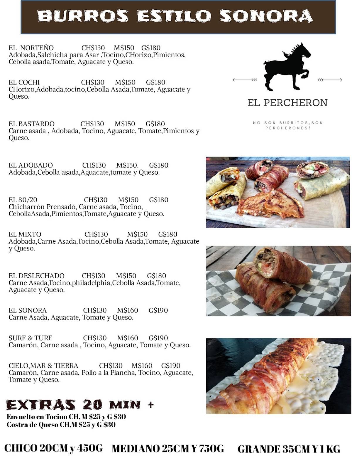 Carta del restaurante EL PERCHERON, Saltillo