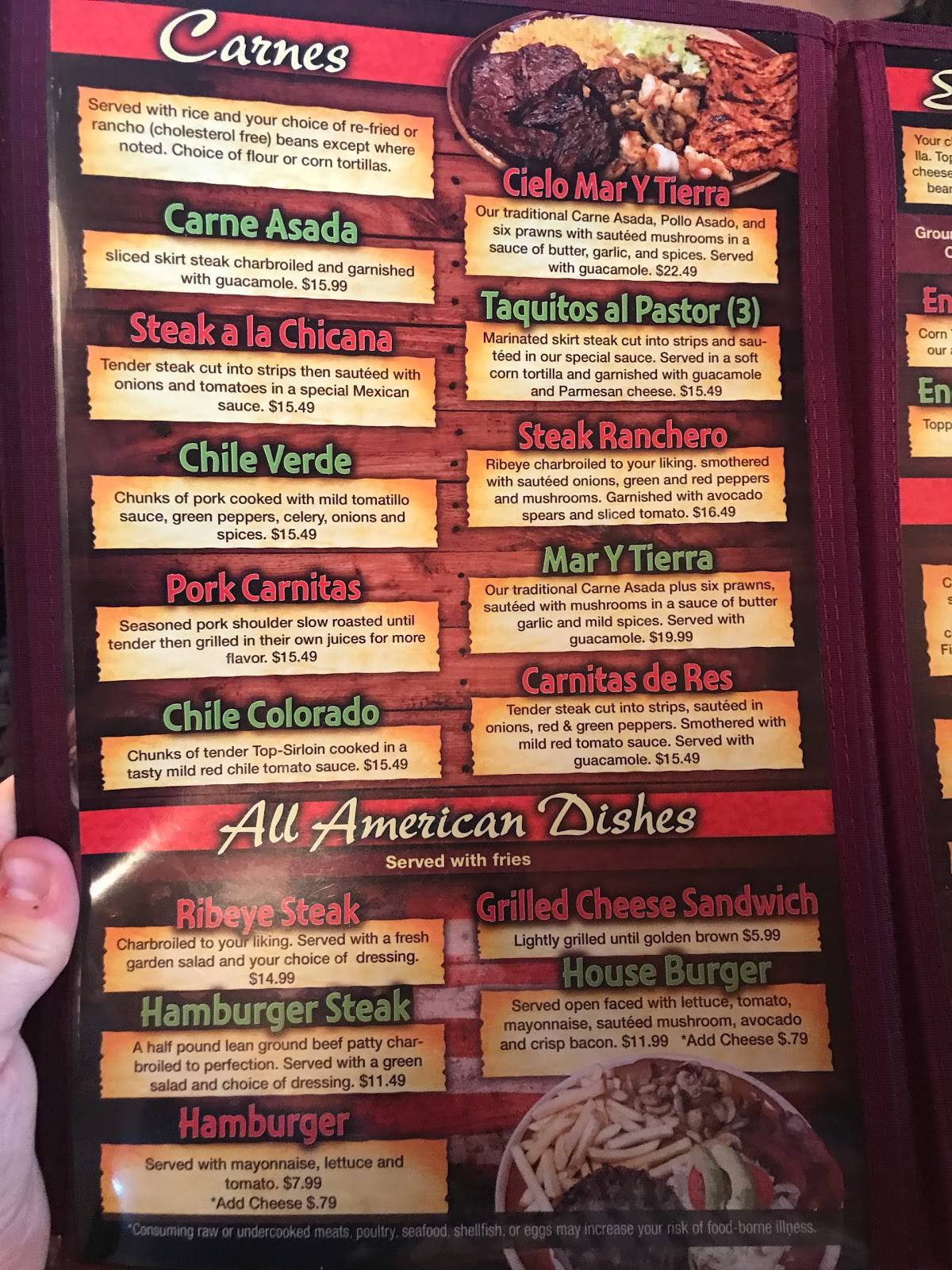 Menu at El Porton De Pepe restaurant, Yakima