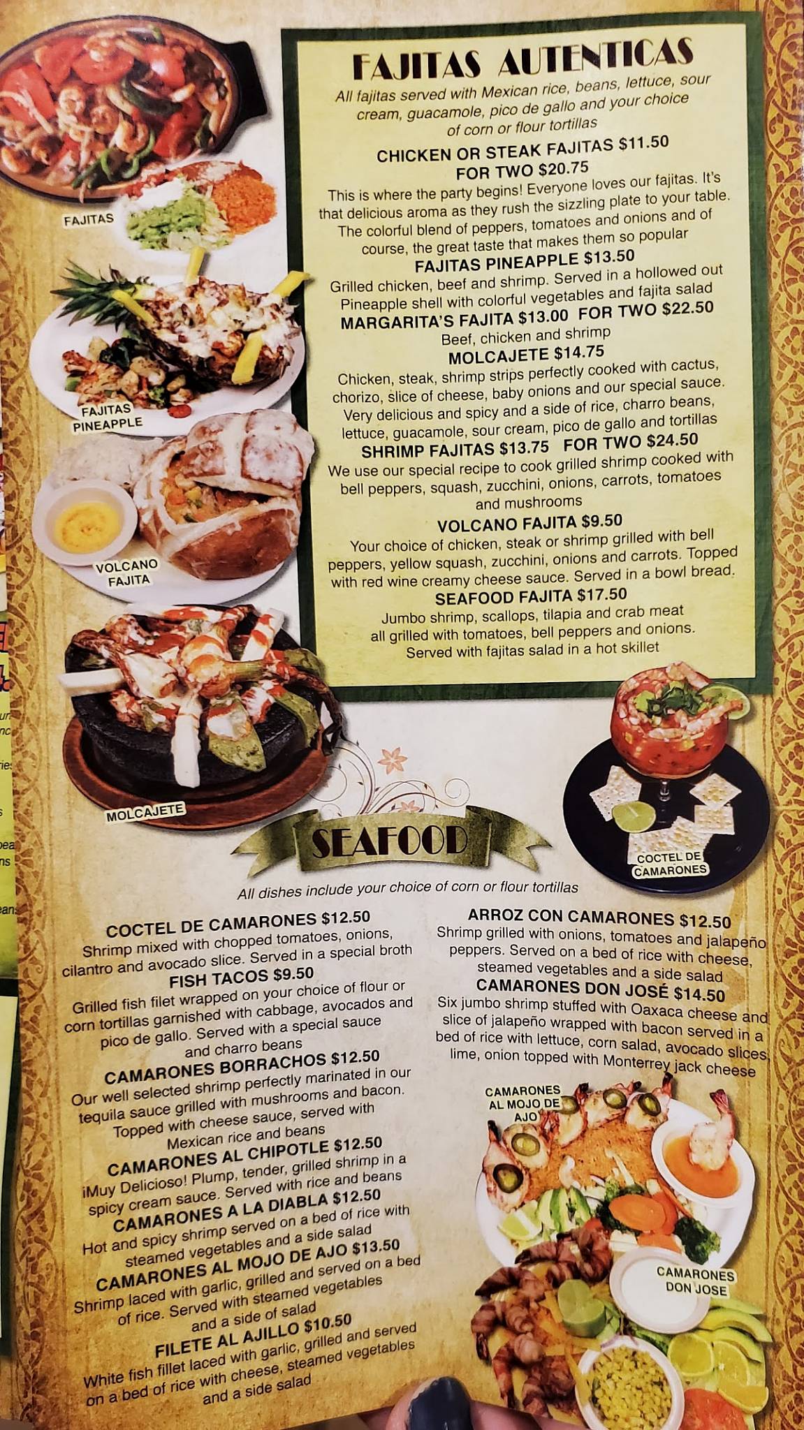 Menu at El Presidente restaurant, Covington