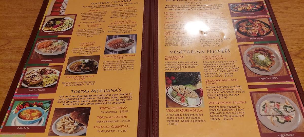 Menu at El Ranchero Loco restaurant, Pigeon Forge