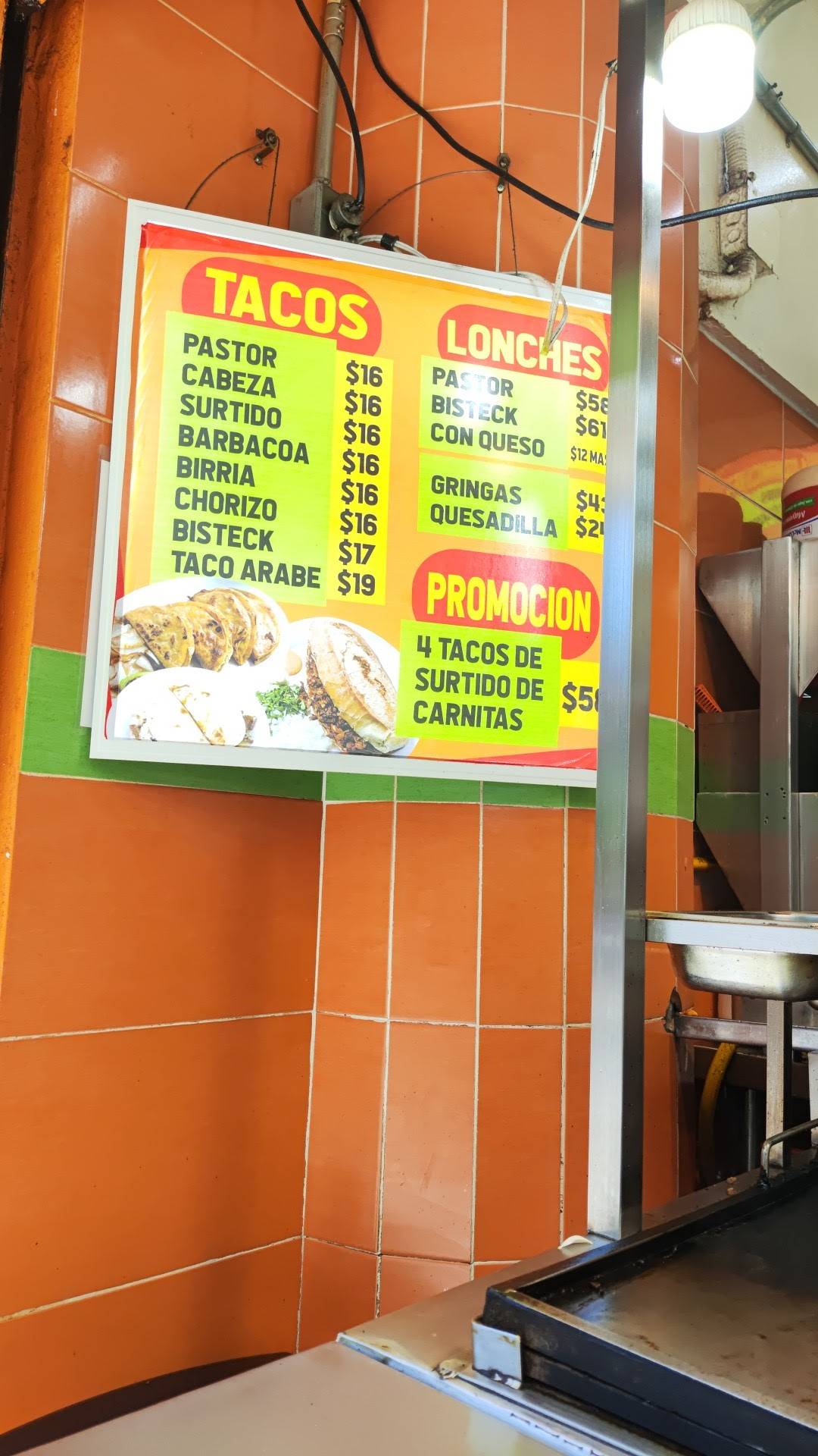 Menu at El Tacazo restaurant, Guadalajara, Av Juárez 246-A