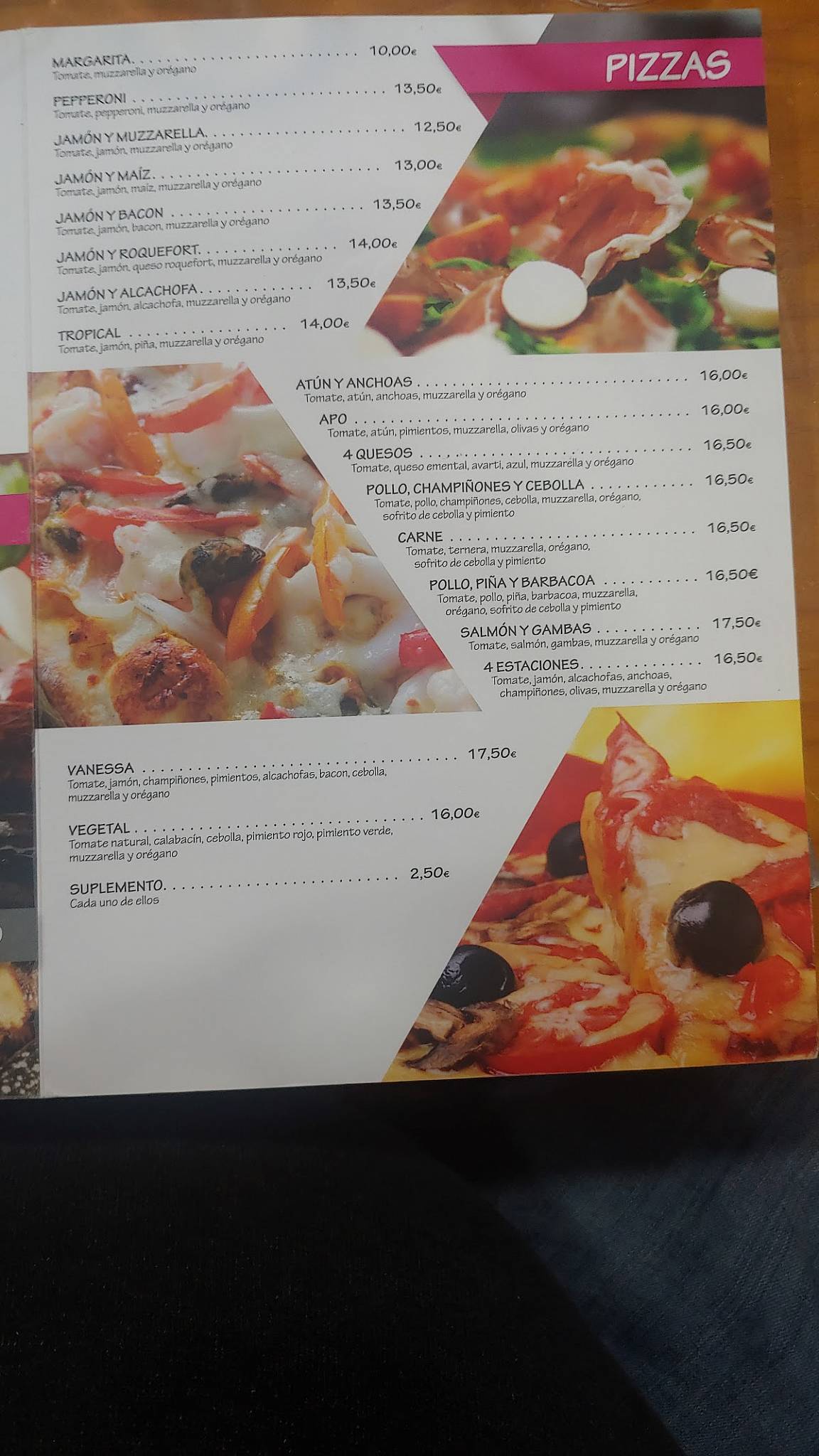 Carta del restaurante El Tio Mario 2, Gandia