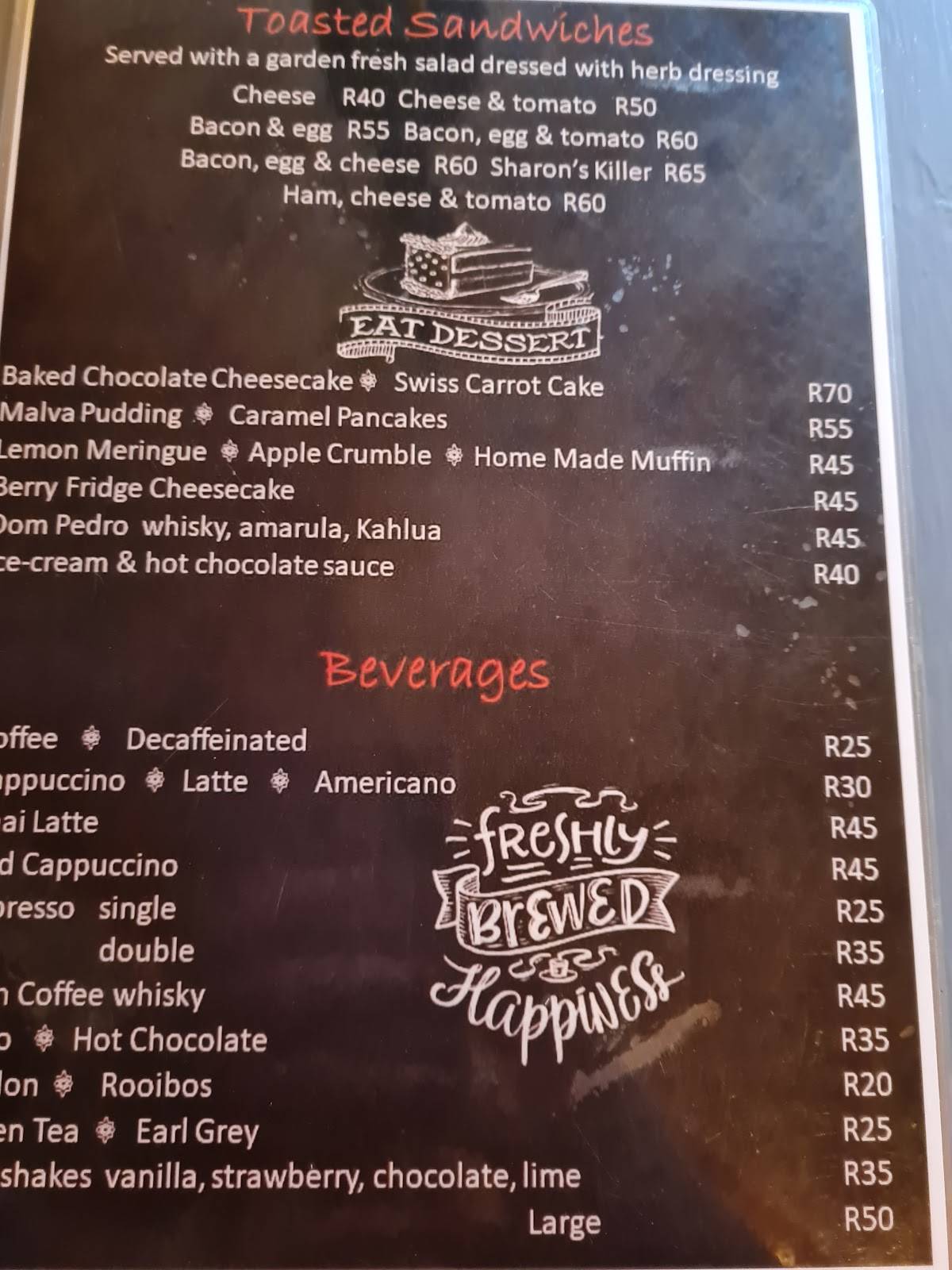 Menu at Elephant Walk Restaurant & Chalets, Port Elizabeth