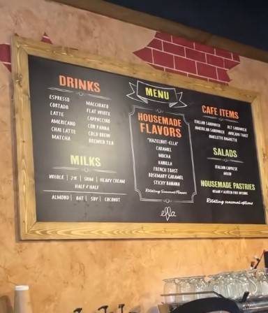 Menu at Ella Cafe, Coral Springs