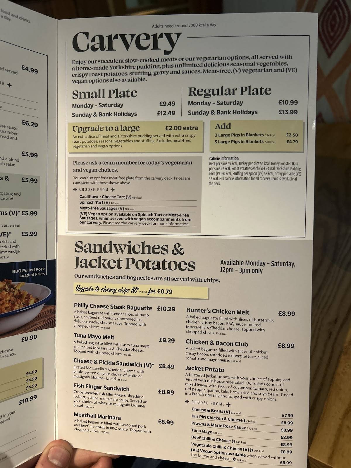 Menu at Elms pub & bar, Lutterworth