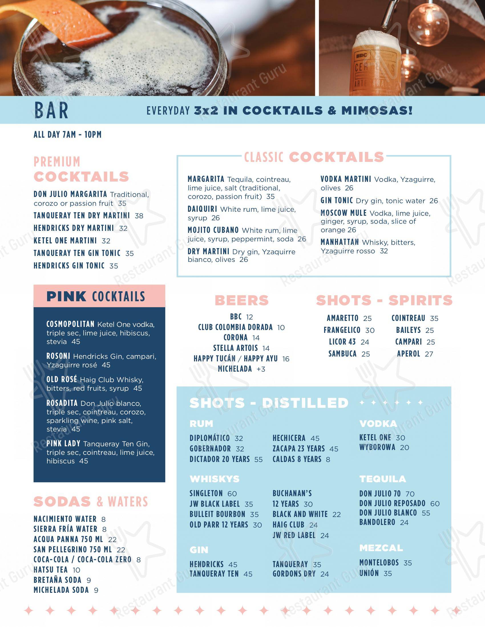 Menu at Ely Café Bocagrande, Cartagena