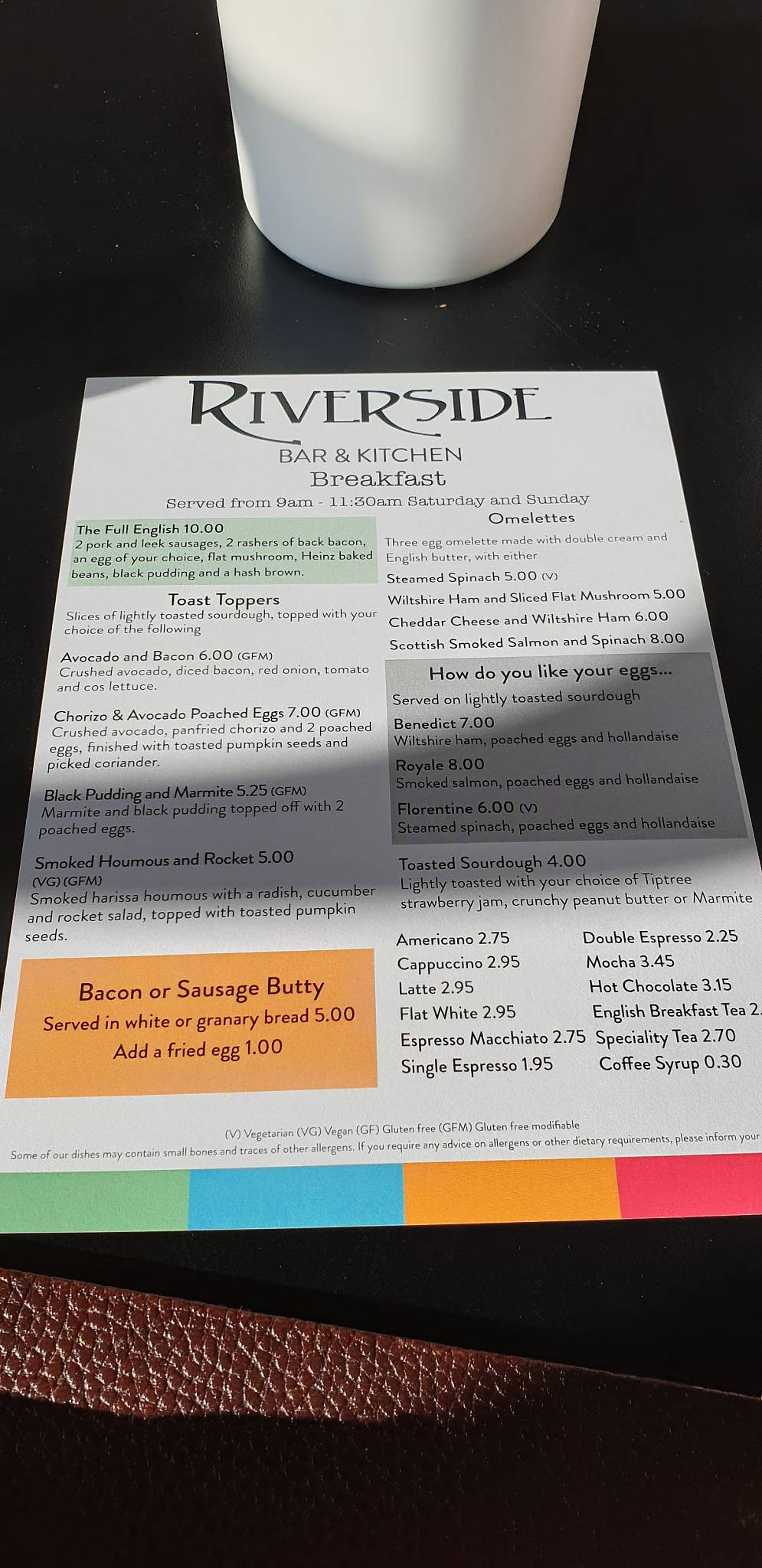 Menu at Riverside Bar & Kitchen, Ely, The Maltings