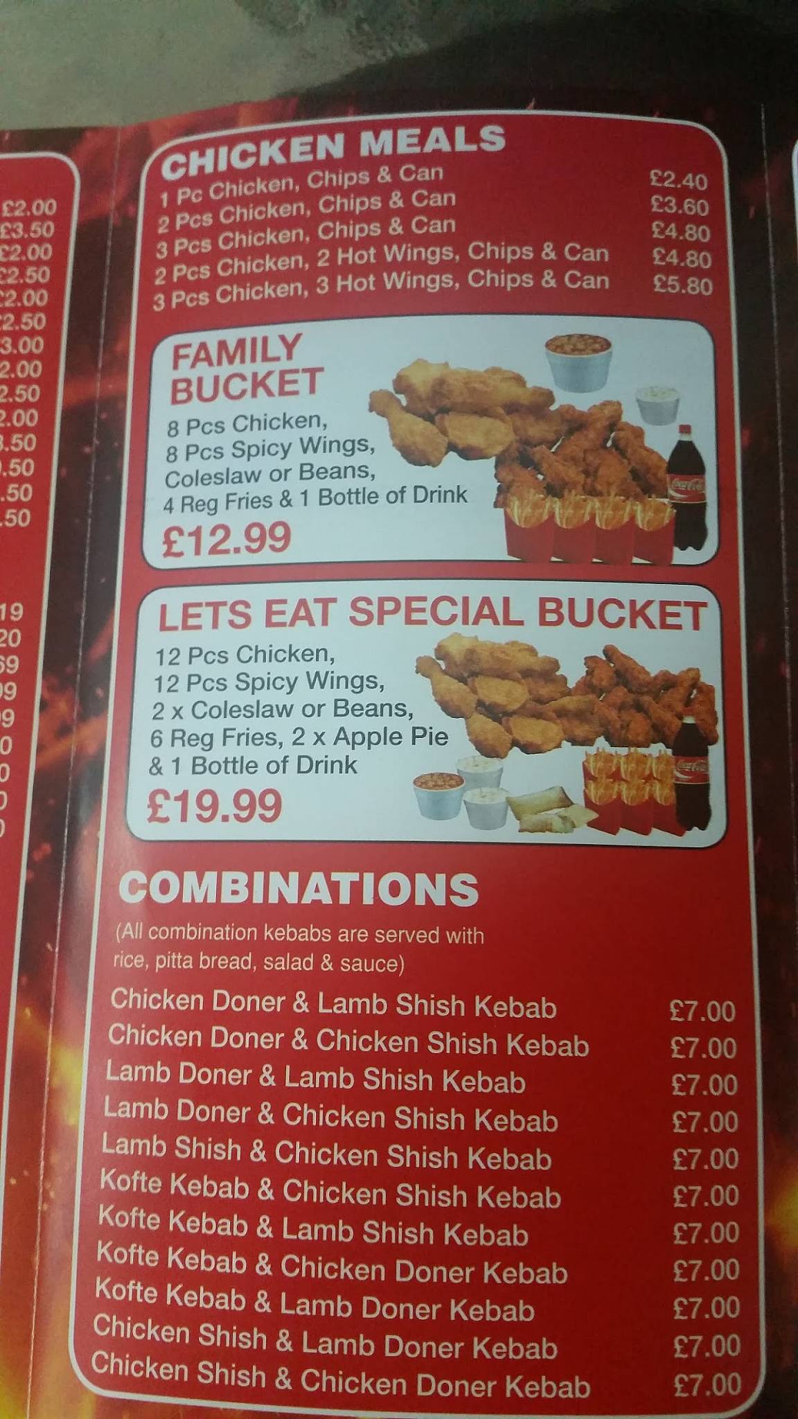 Menu at Let's Eat Kebab And Fried Chicken fast food, Enfield