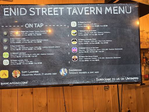 Menu at Enid Street Tavern pub & bar, London