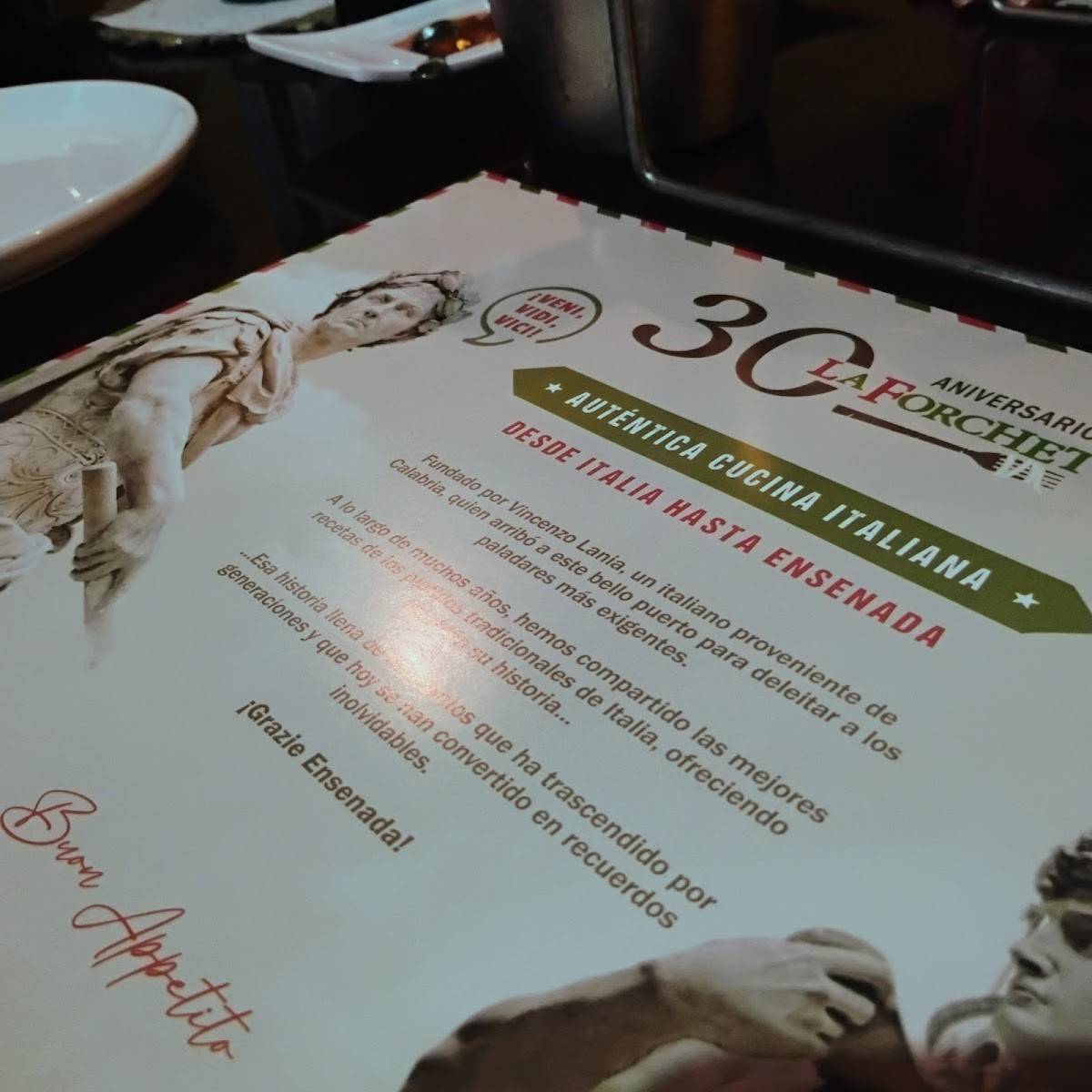 Menu at Restaurante la Forchetta, Ensenada