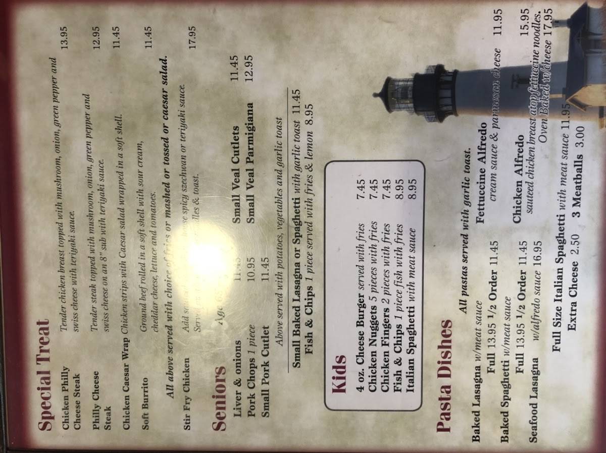Menu at Lighthouse Restaurant & Lounge, Entwistle, 47 Ave