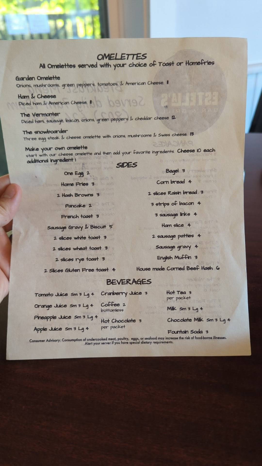 Menu at Estella's Bar and Grill, Lyndon