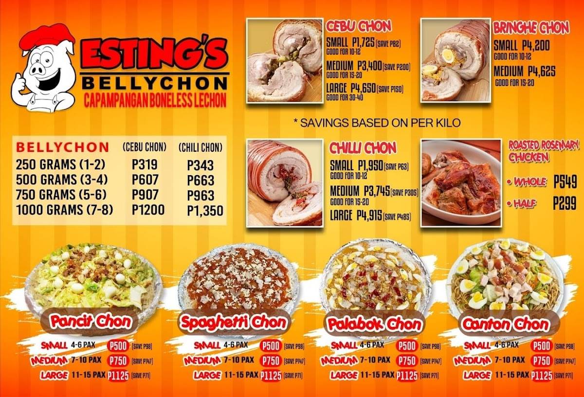 Carta del restaurante Estings Bellychon Legazpi City, Legazpia