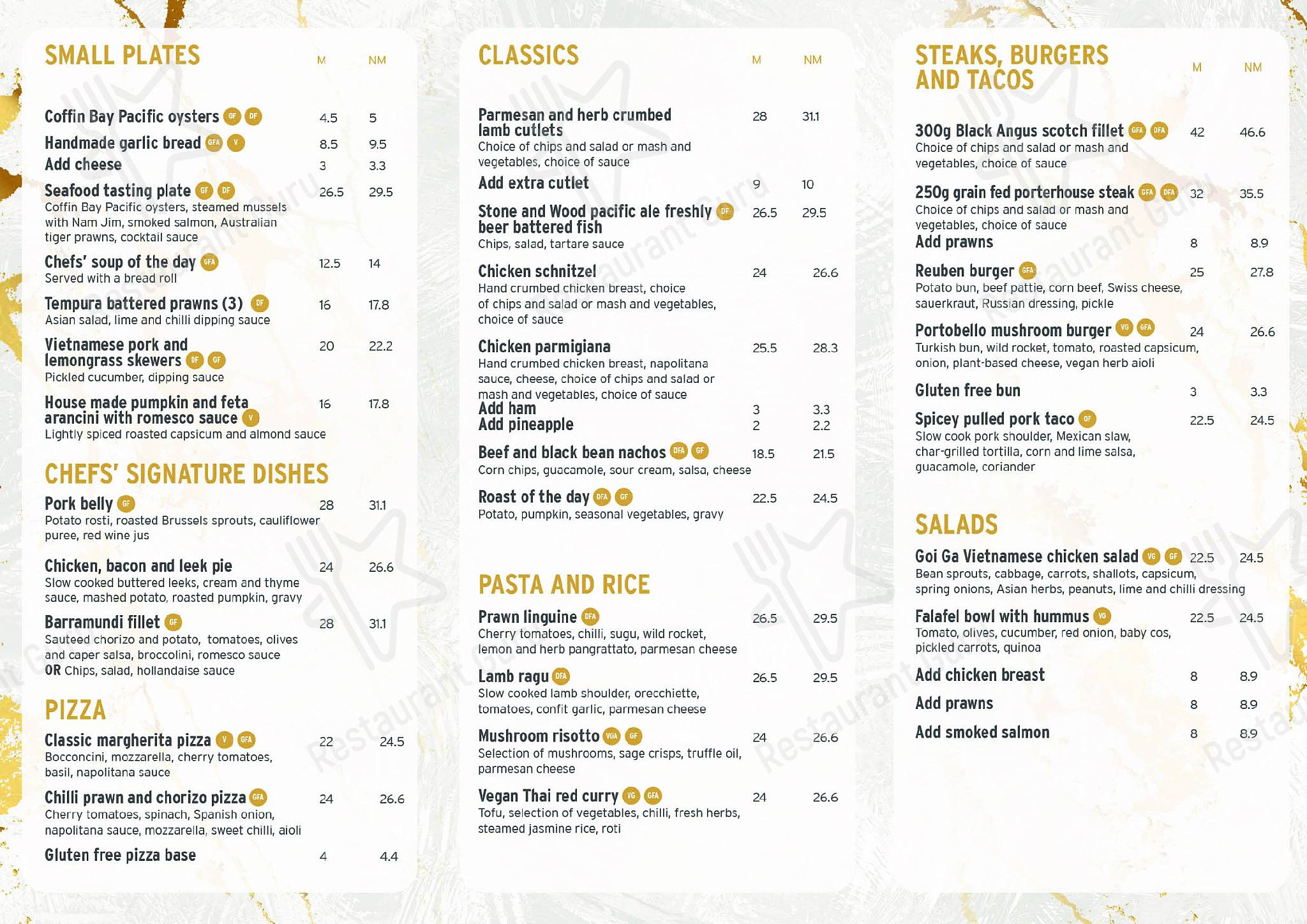 Menu at Ettalong Diggers pub & bar, Ettalong Beach