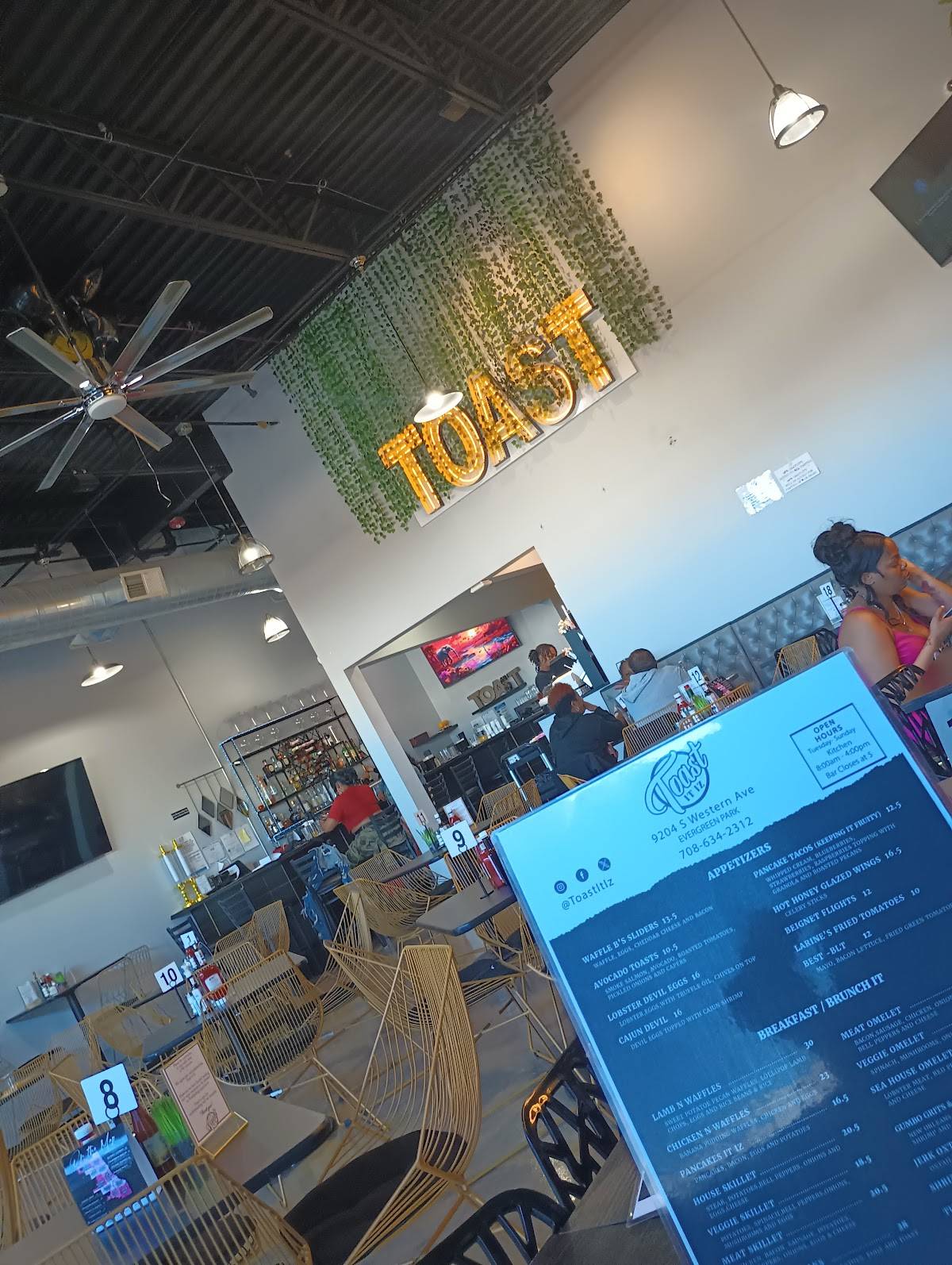 Menu at Toast It IZ restaurant, Evergreen Park