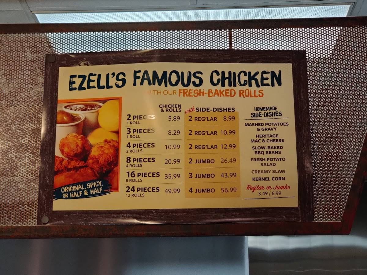 Menu at Ezell's Famous Chicken restaurant, Renton, 64 Rainier Ave S