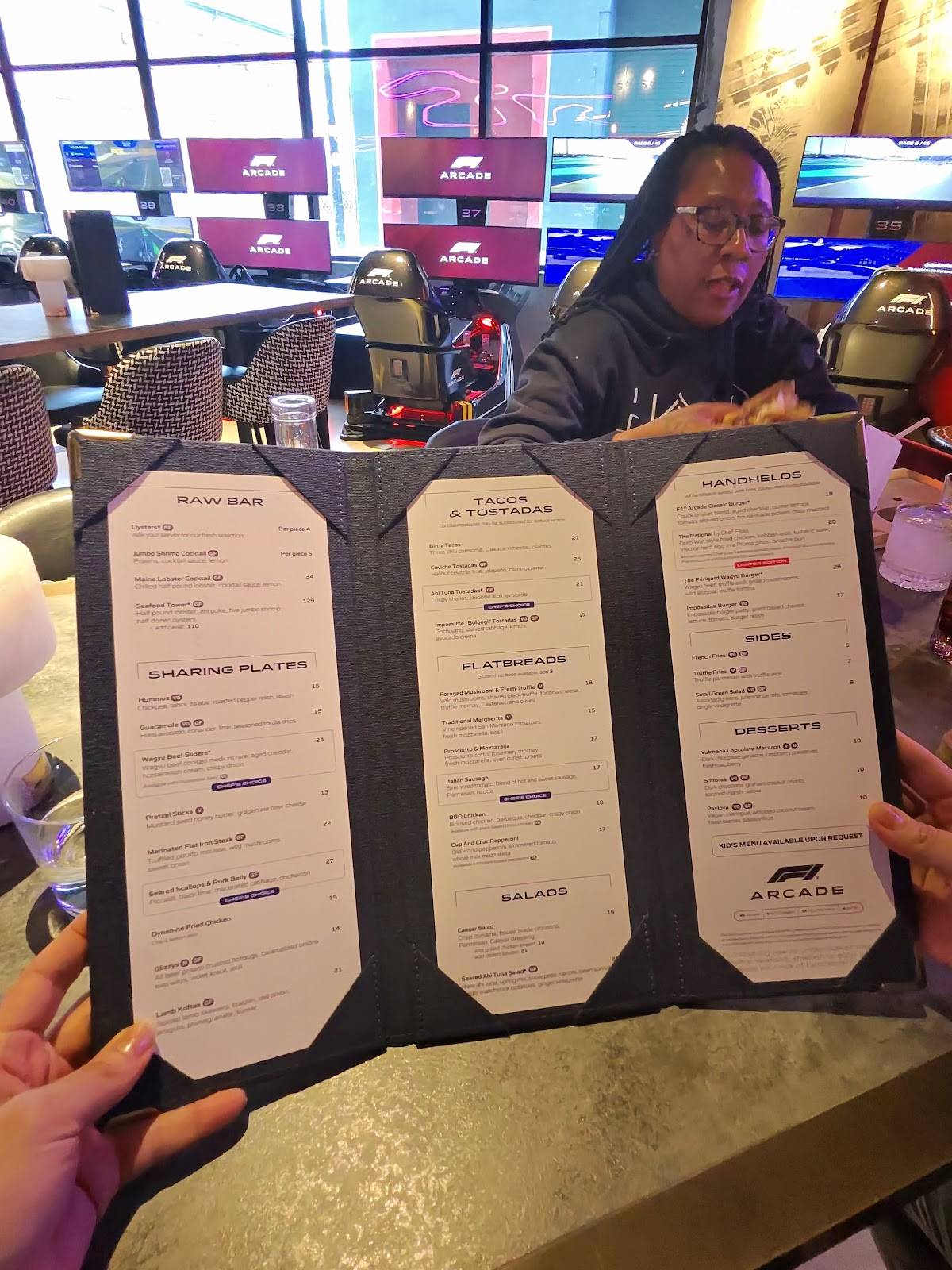 Menu at F1 Arcade Washington, D.C. pub & bar, Washington