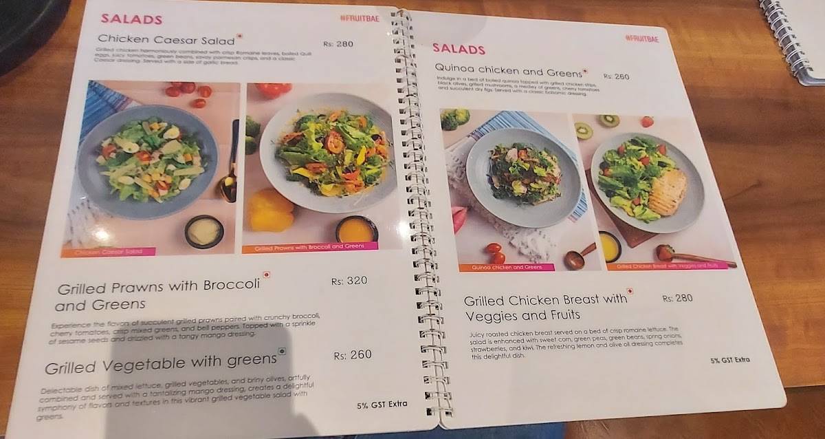 Menu at FRUITBAE OMR, Chennai