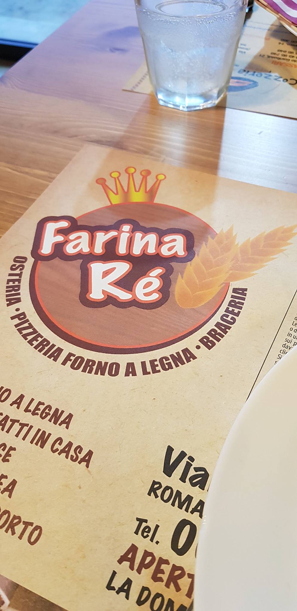 Menu da Farina Ré pizzeria, Roma, Viale Carmelo bene 253