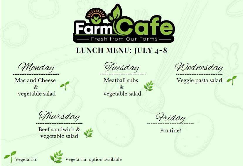 Carta de Farm Cafe, Middleton