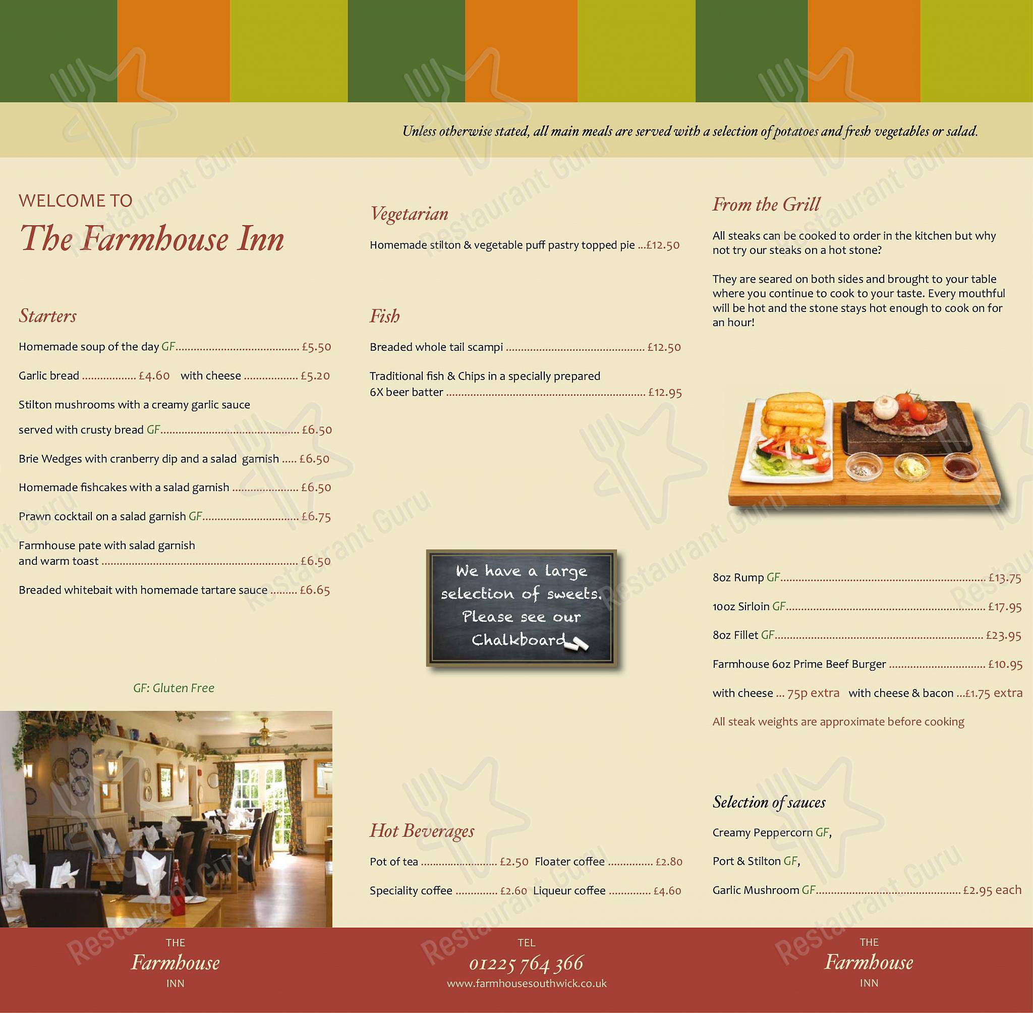 Menu at Farmhouse Inn pub & bar, Trowbridge, Frome Rd
