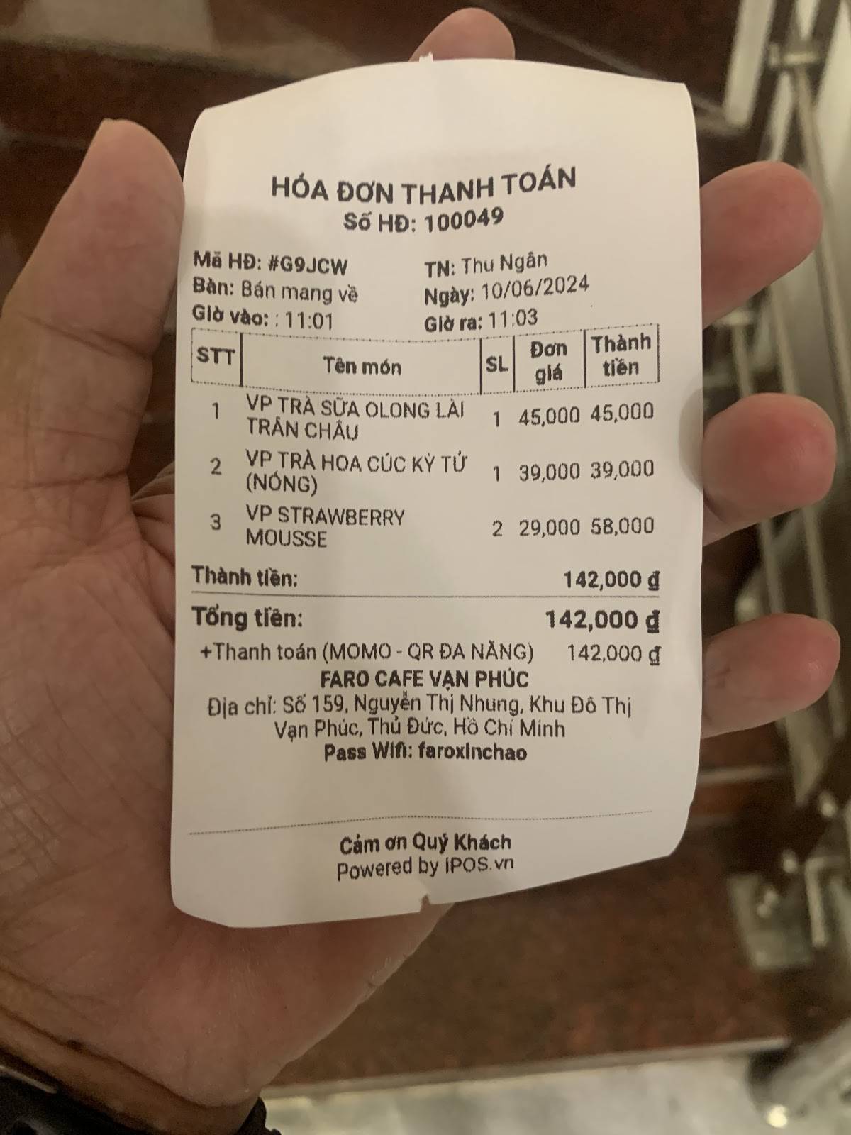 Menu at Faro Cafe Vạn Phúc, Ho Chi Minh City