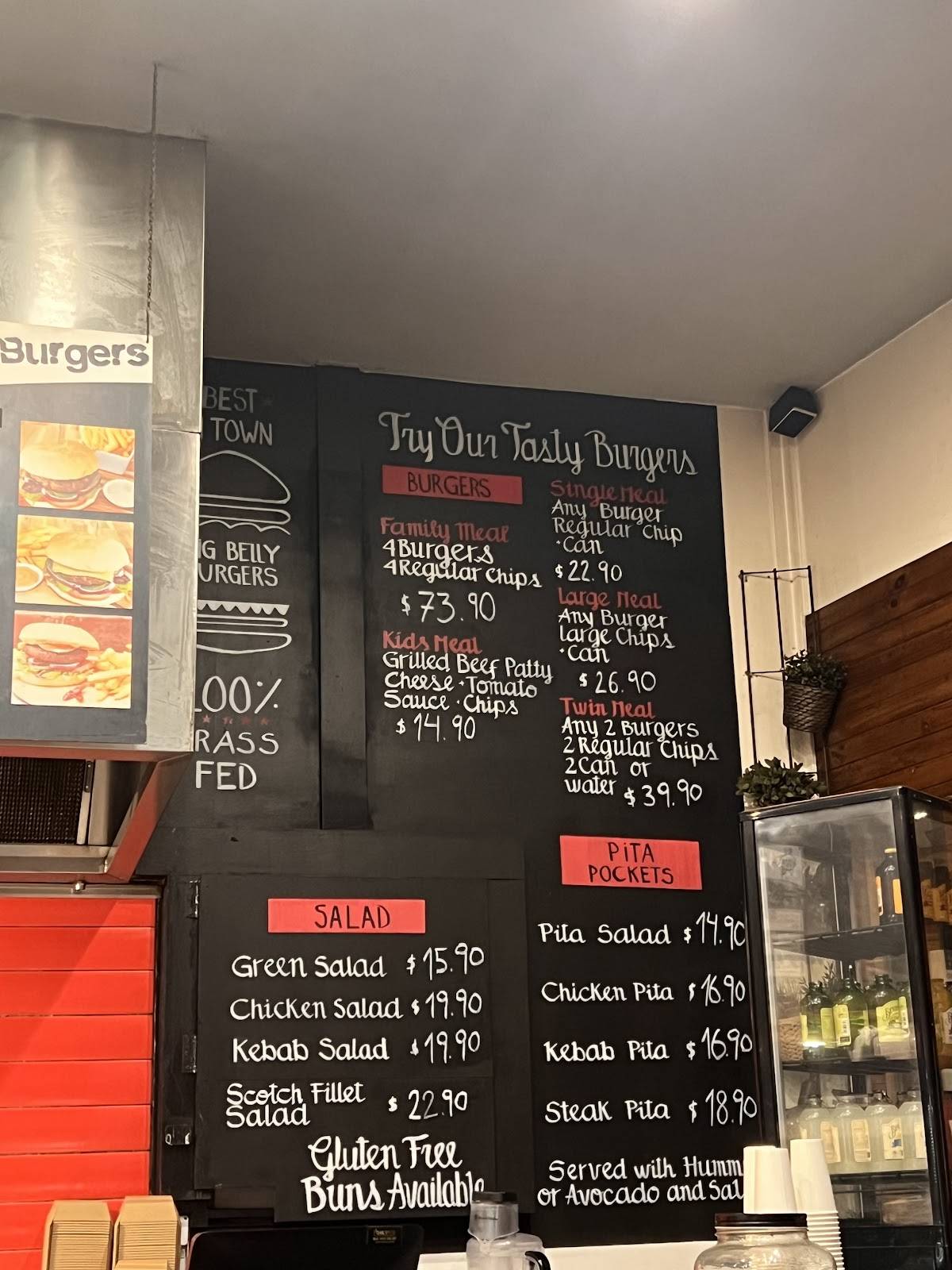 Menu at Big Belly Burgers fast food, Caulfield